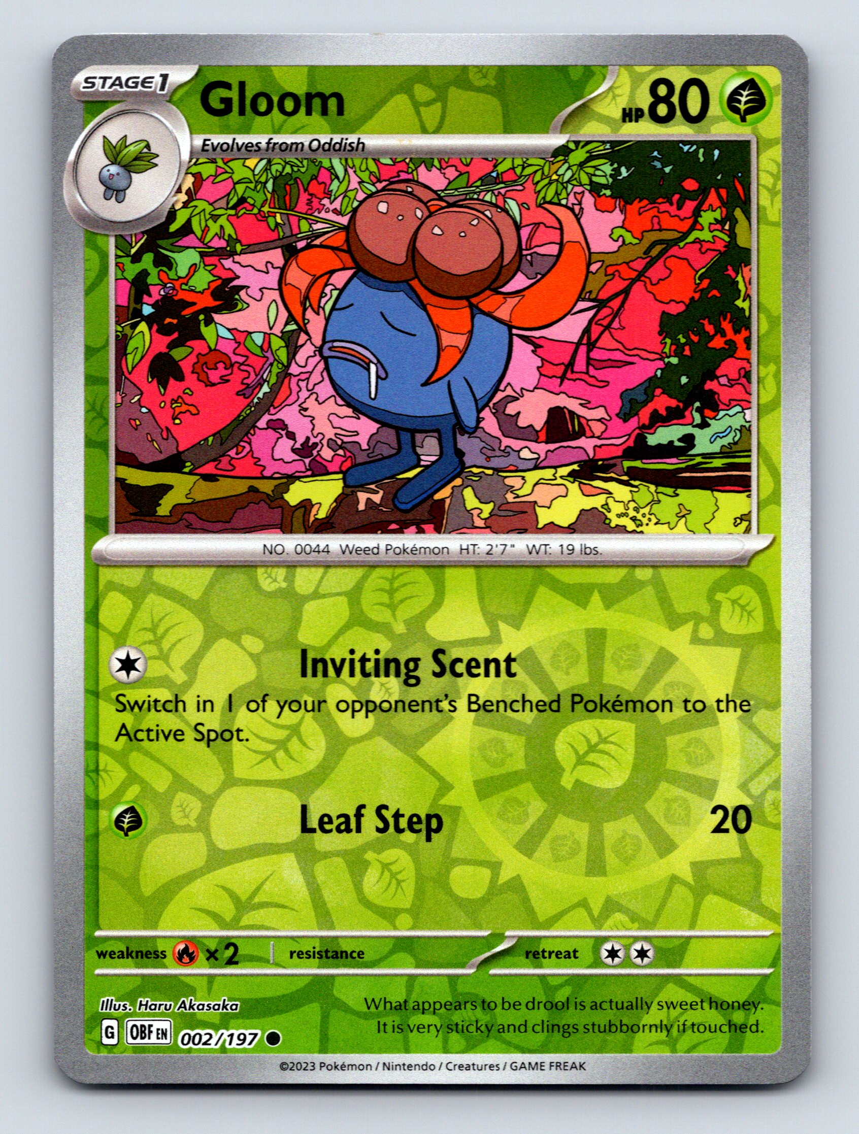 Stage 1 Gloom HP 80 Inviting Scent Leaf Step Rarity Green Colorful ...