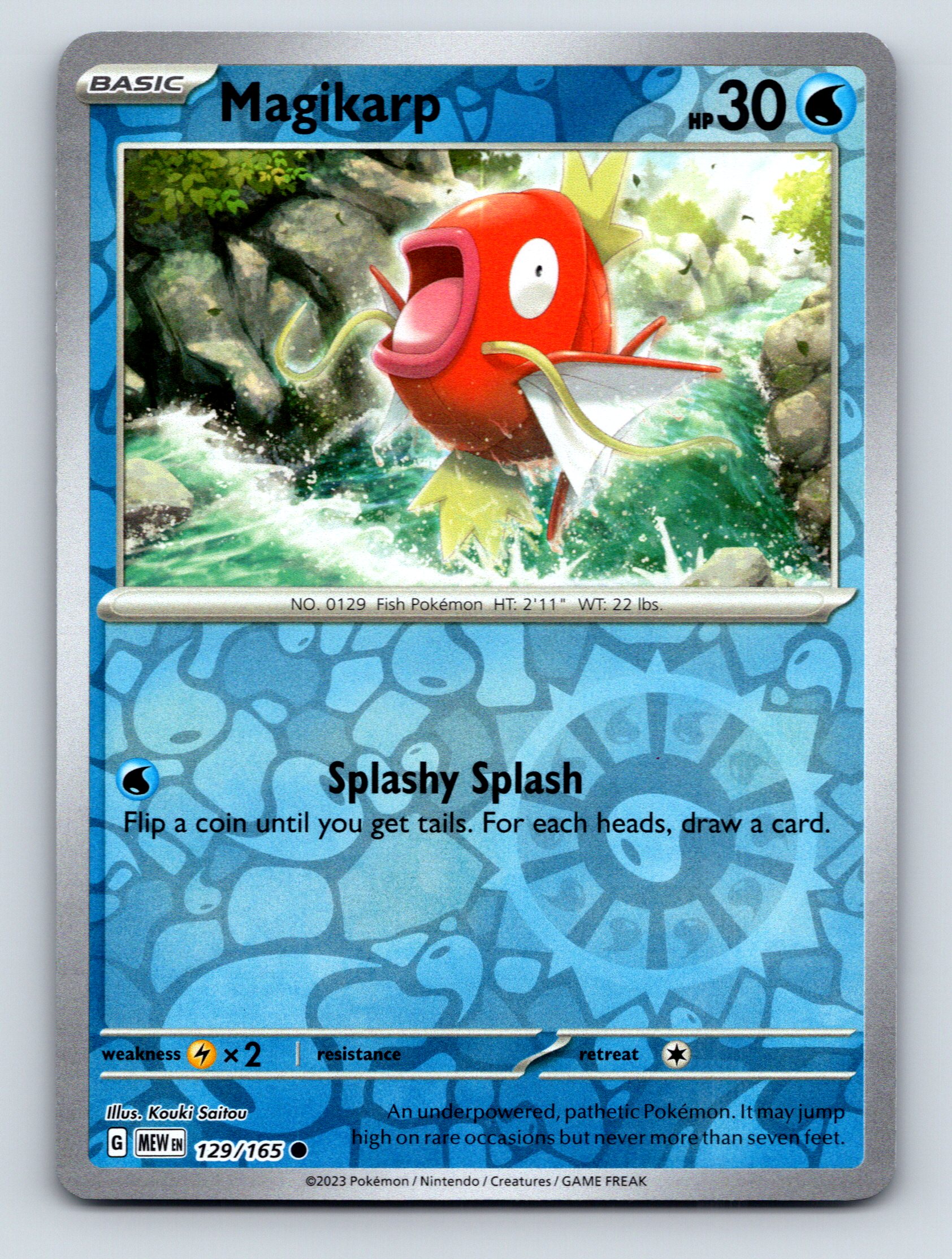 Basic Magikarp HP 30 Splashy Splash Attack Blue Colorful Pokémon Card ...