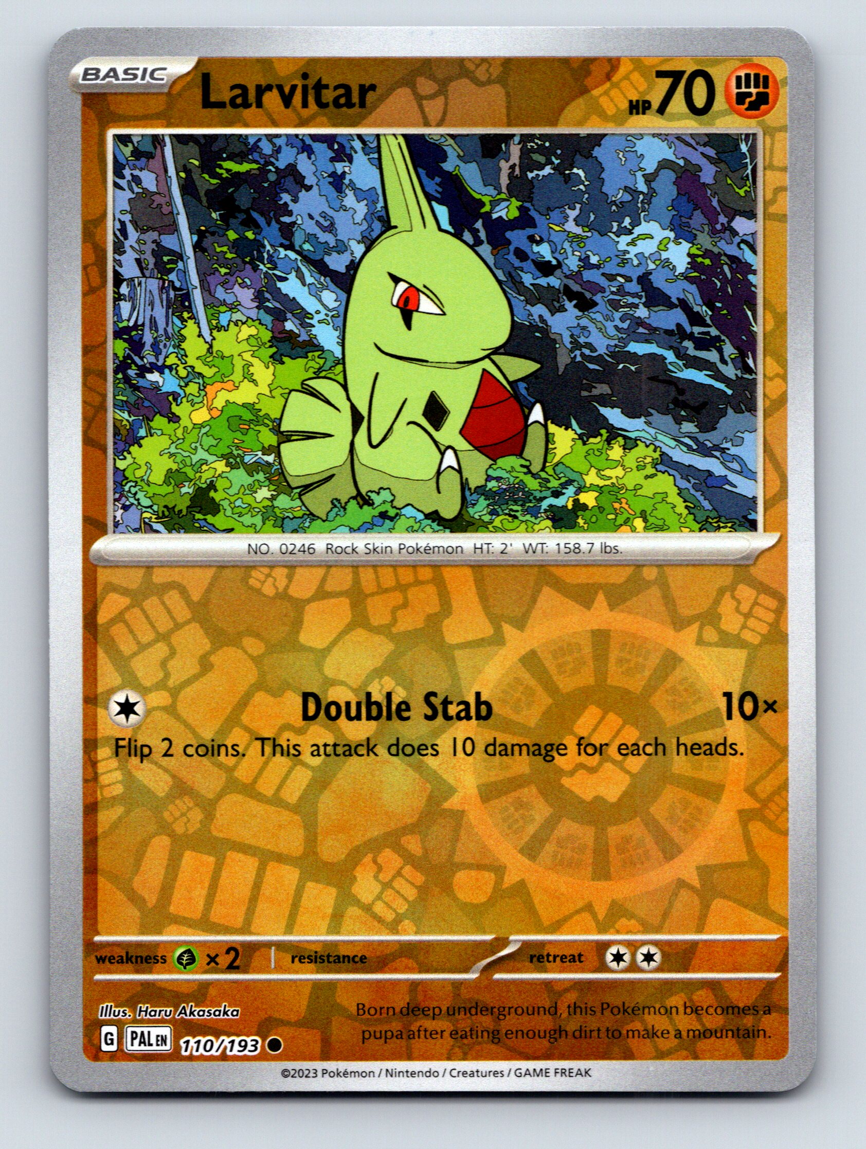 Basic Larvitar HP 70 Double Stab Attack Rarity Green Pokémon Card | eBay