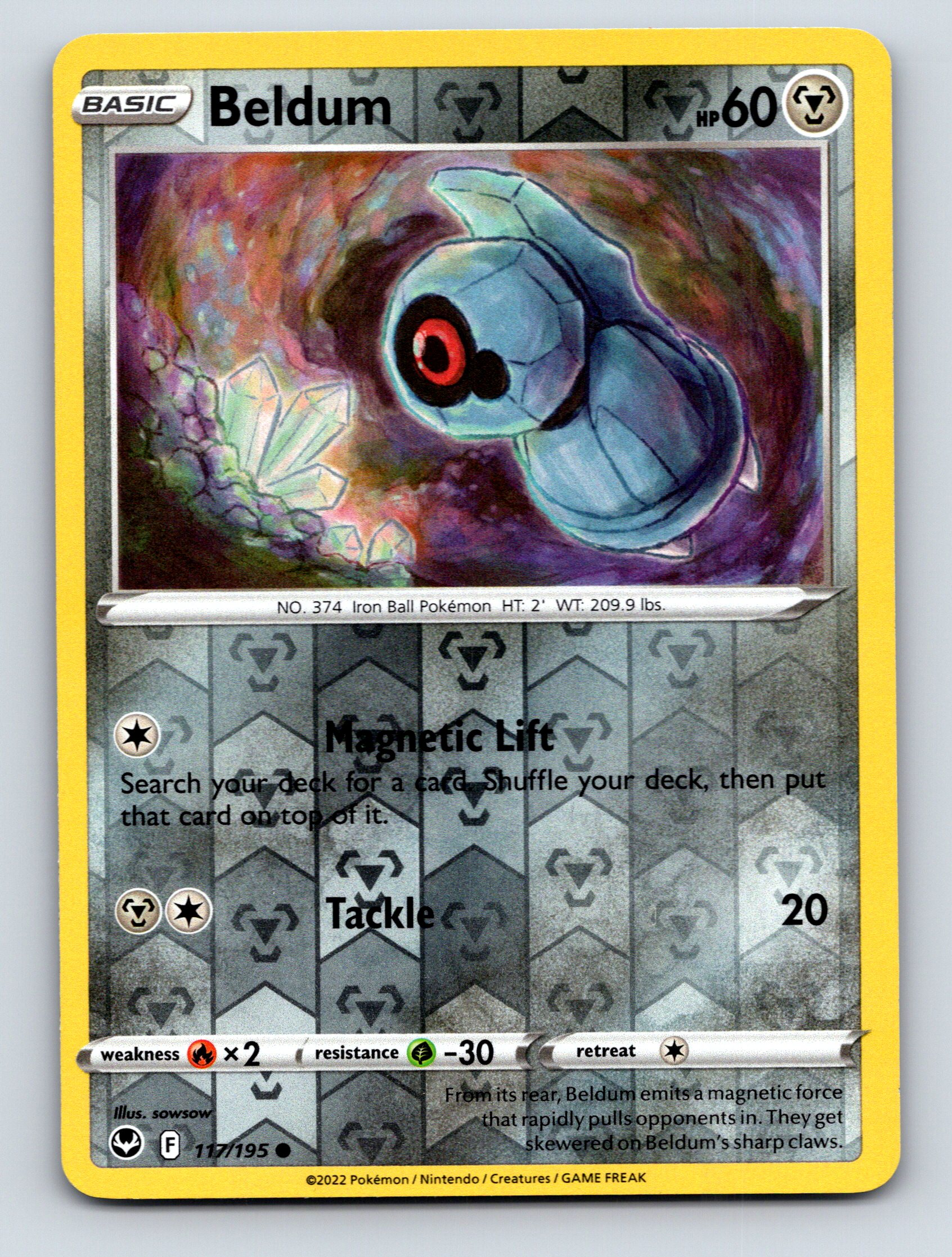 Basic Beldum HP 60 Magnetic Lift Tackle Rarity Gray Colorless Pokémon ...