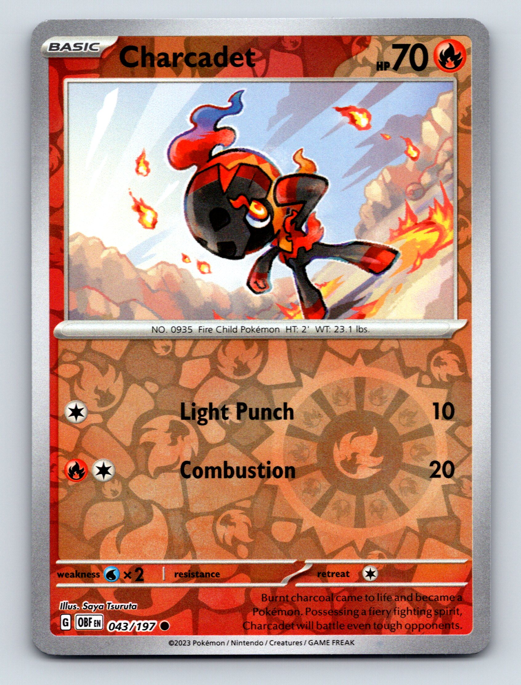 Basic Charcadet HP 70 Light Punch Combustion Rarity Red Fire Pokémon | eBay