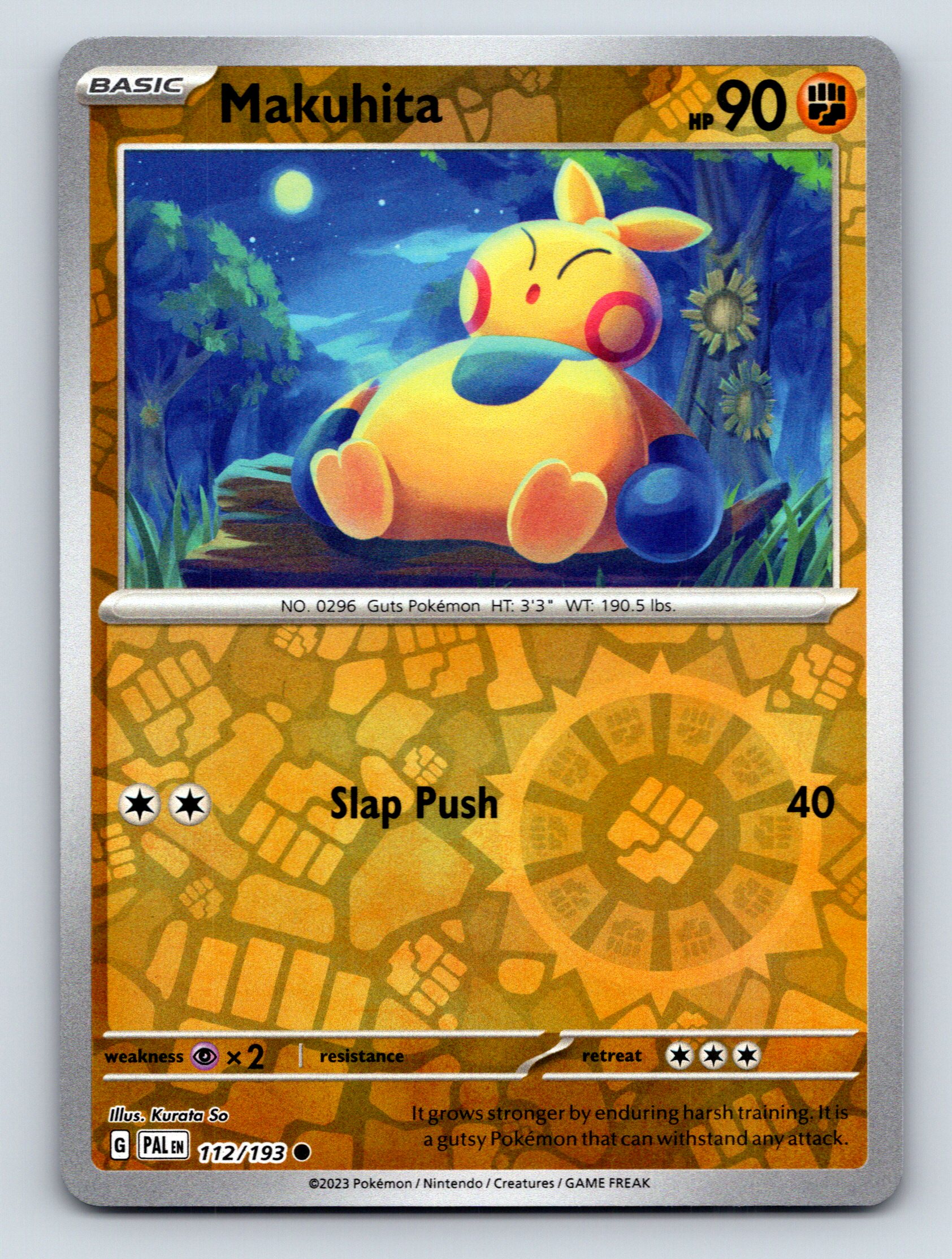 Basic Makuhita HP 90 Slap Push Attack Rarity Brown Artwork Pokémon | eBay
