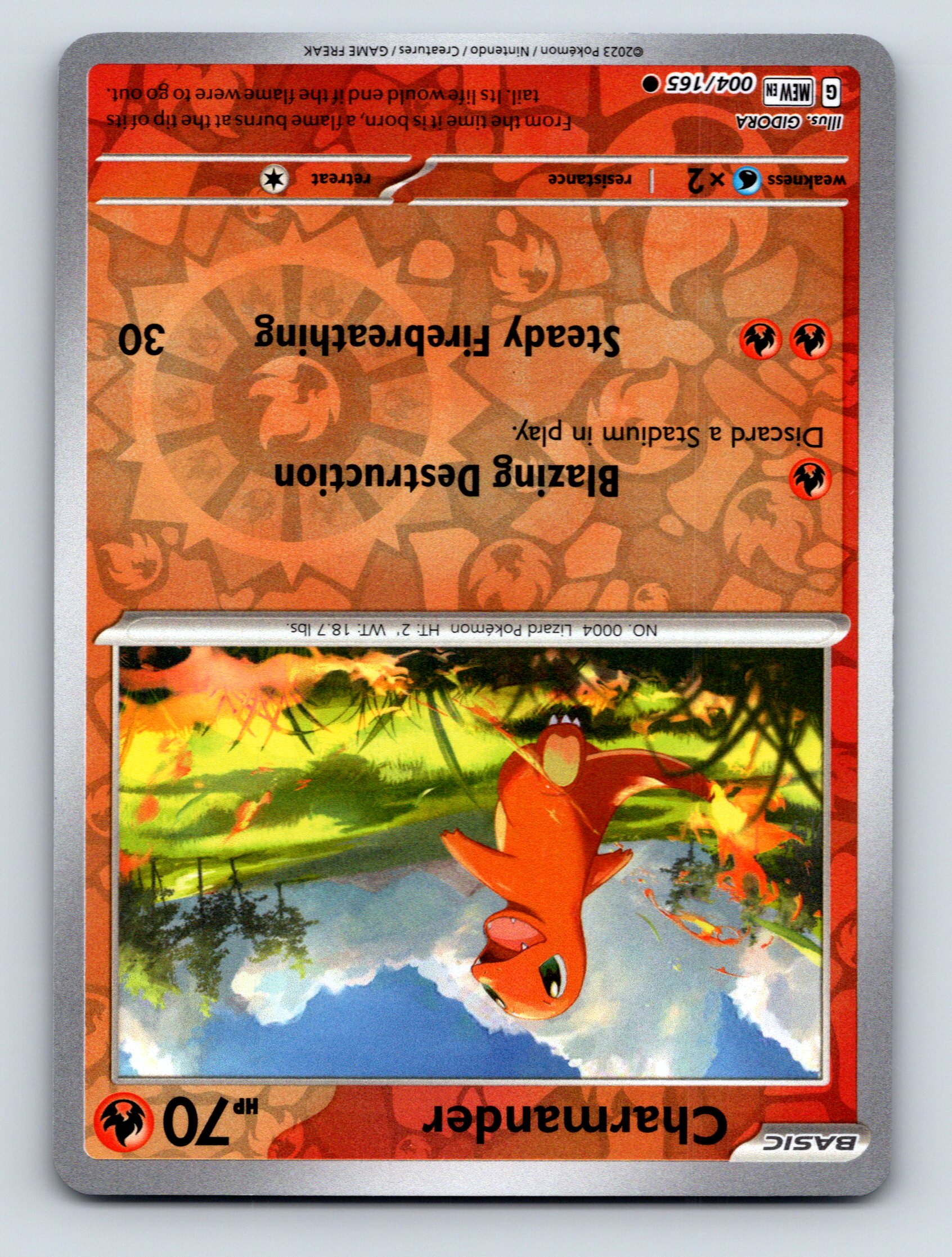 Basic Charmander HP 70 Fiery Tail Attack Fire Red Pokémon Card Art | eBay