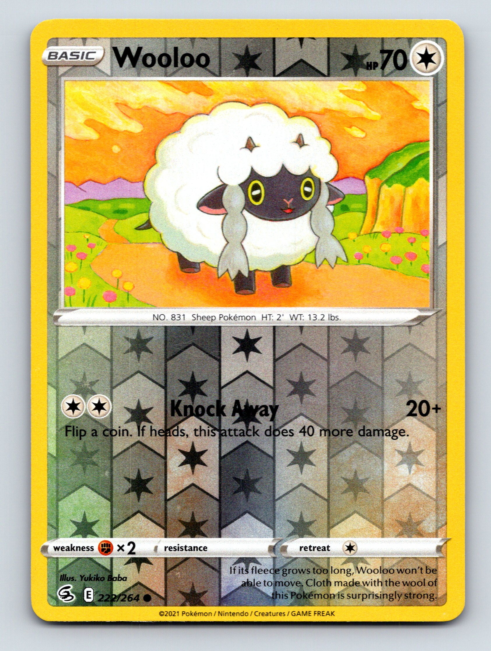 Basic Wooloo HP 70 Knock Away Attack Star Pokémon Rarity Colorful | eBay