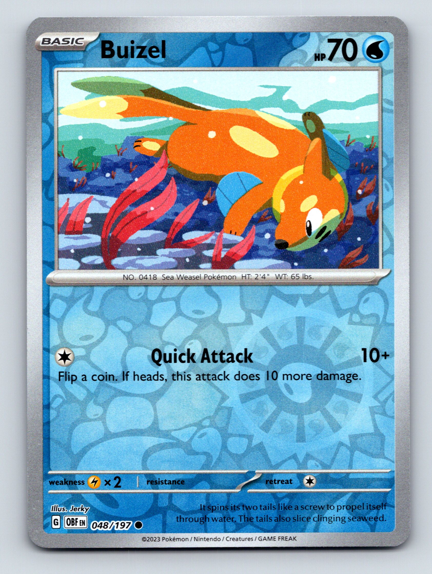 Basic Buizel HP 70 Quick Attack Blue Sea Weasel Pokémon Colorful ...