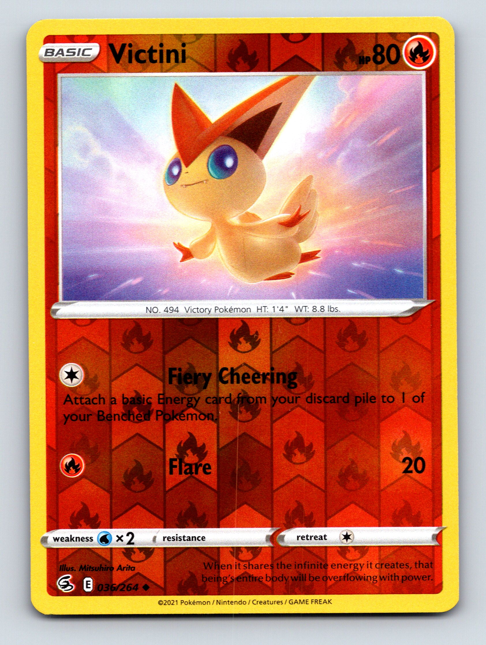 Basic Victini HP 80 Fiery Cheering Attack Rarity Fiery Pokémon Card | eBay
