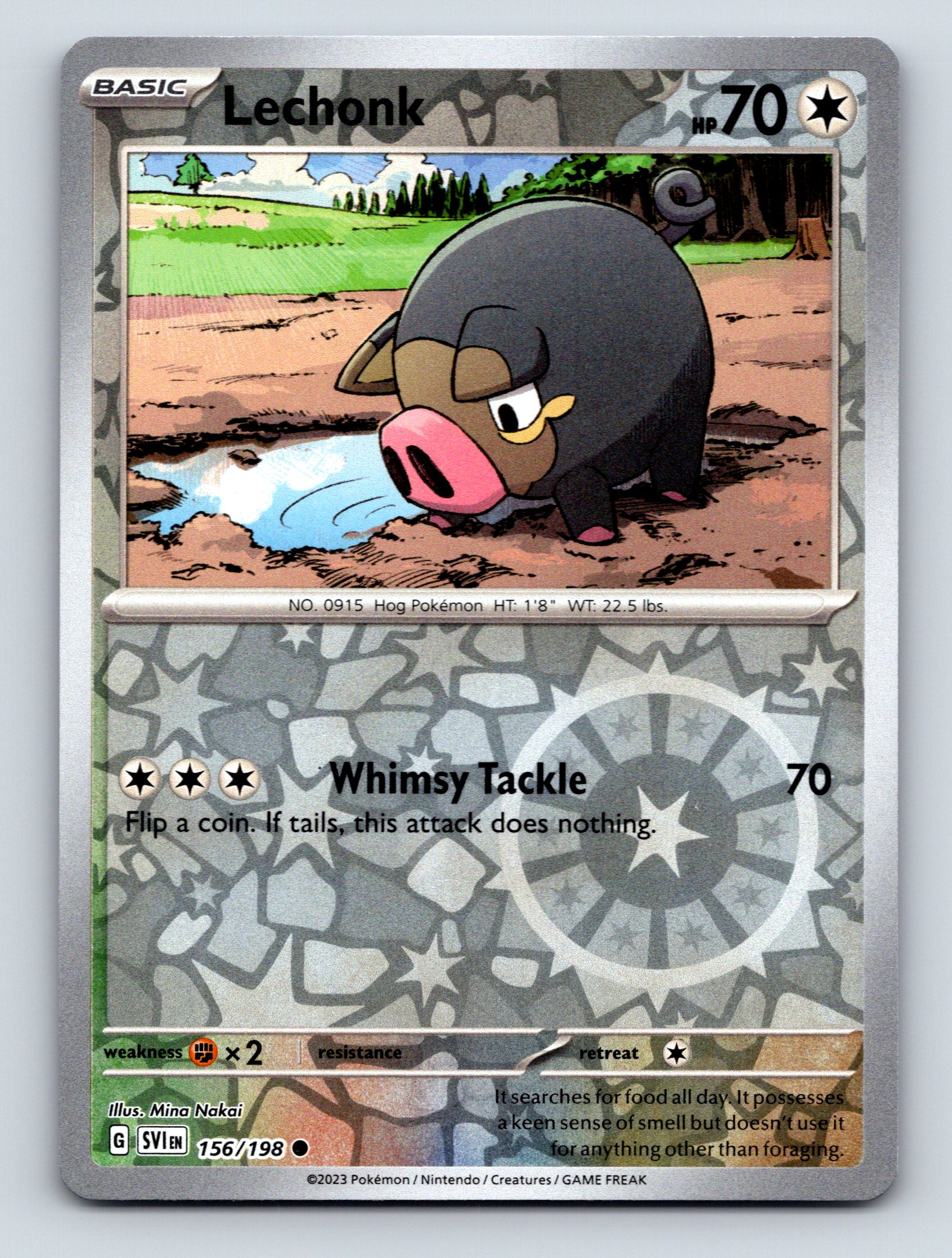 Basic Lechonk HP 70 Whimsy Tackle Silver Colorful Pokémon Card | eBay