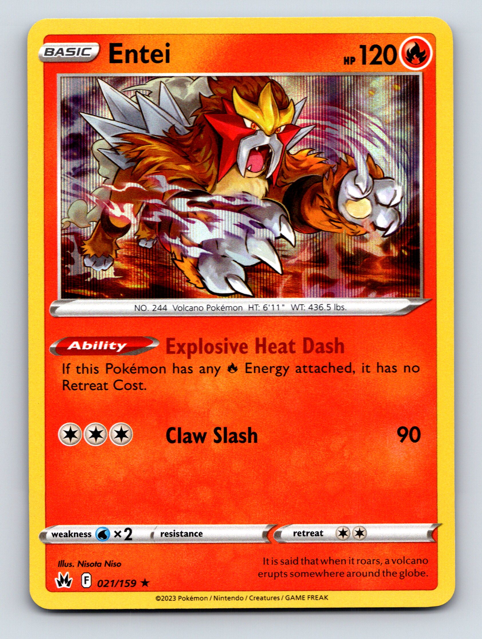 Basic Entei HP 120 Explosive Heat Dash Ability Red Fire Pokémon Card | eBay