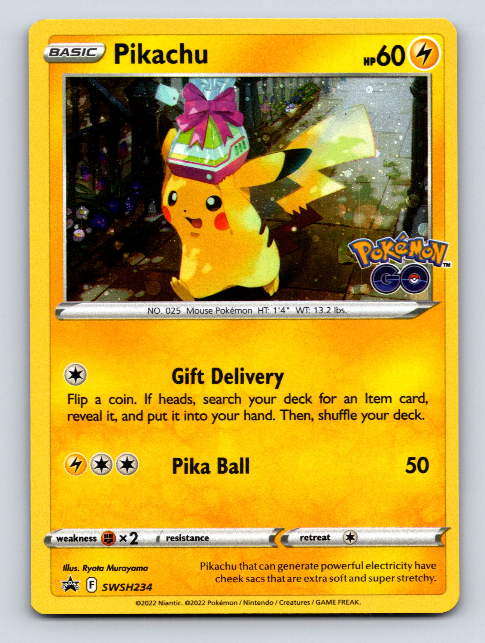 Basic Pikachu HP 60 Pika Ball Attack Gift Delivery Yellow Pokémon | eBay