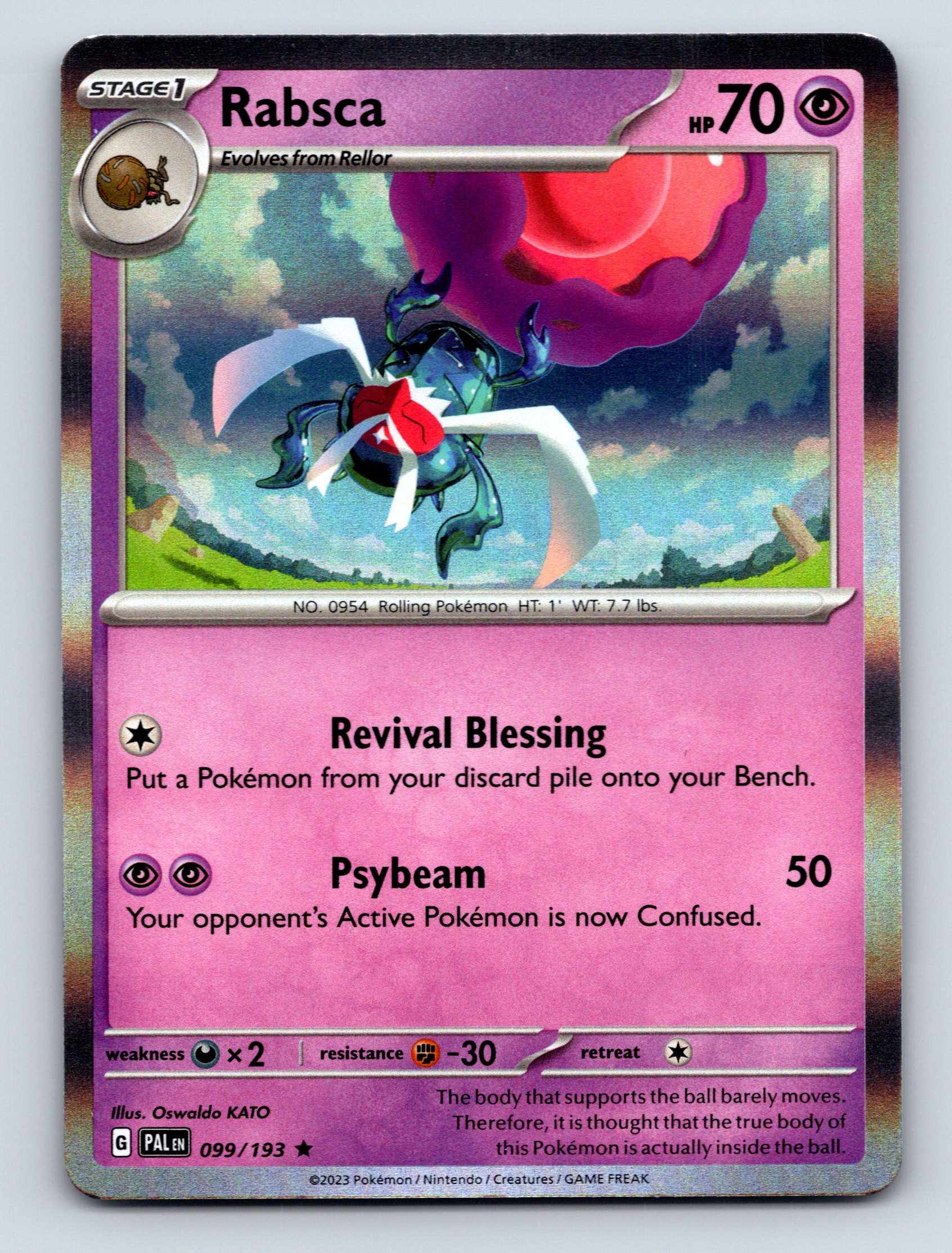 Stage 1 Rabska HP 70 Psybeam Attack Rolling Pokémon Pink Card Design | eBay