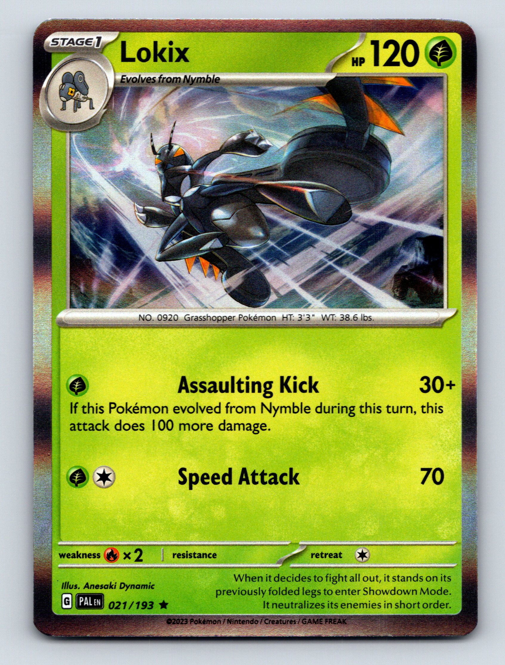 Stage 1 Lokix HP 120 Assulting Kick Attack Rarity Green Pokémon | eBay