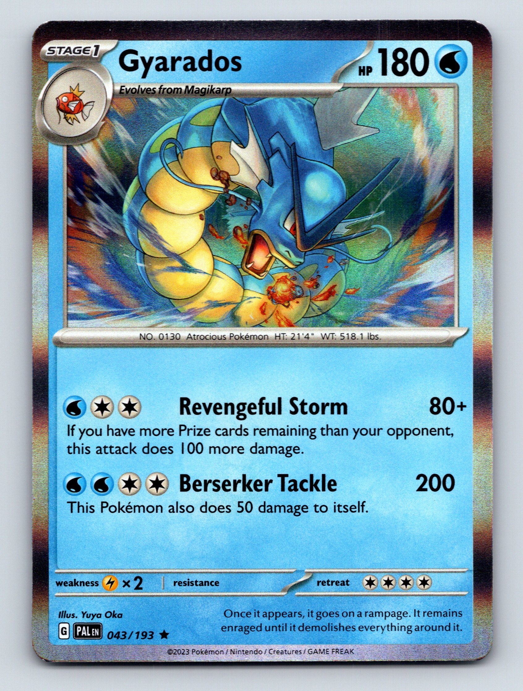 Stage 1 Gyarados HP 180 Revengeful Storm Attack Blue Pokémon Card | eBay