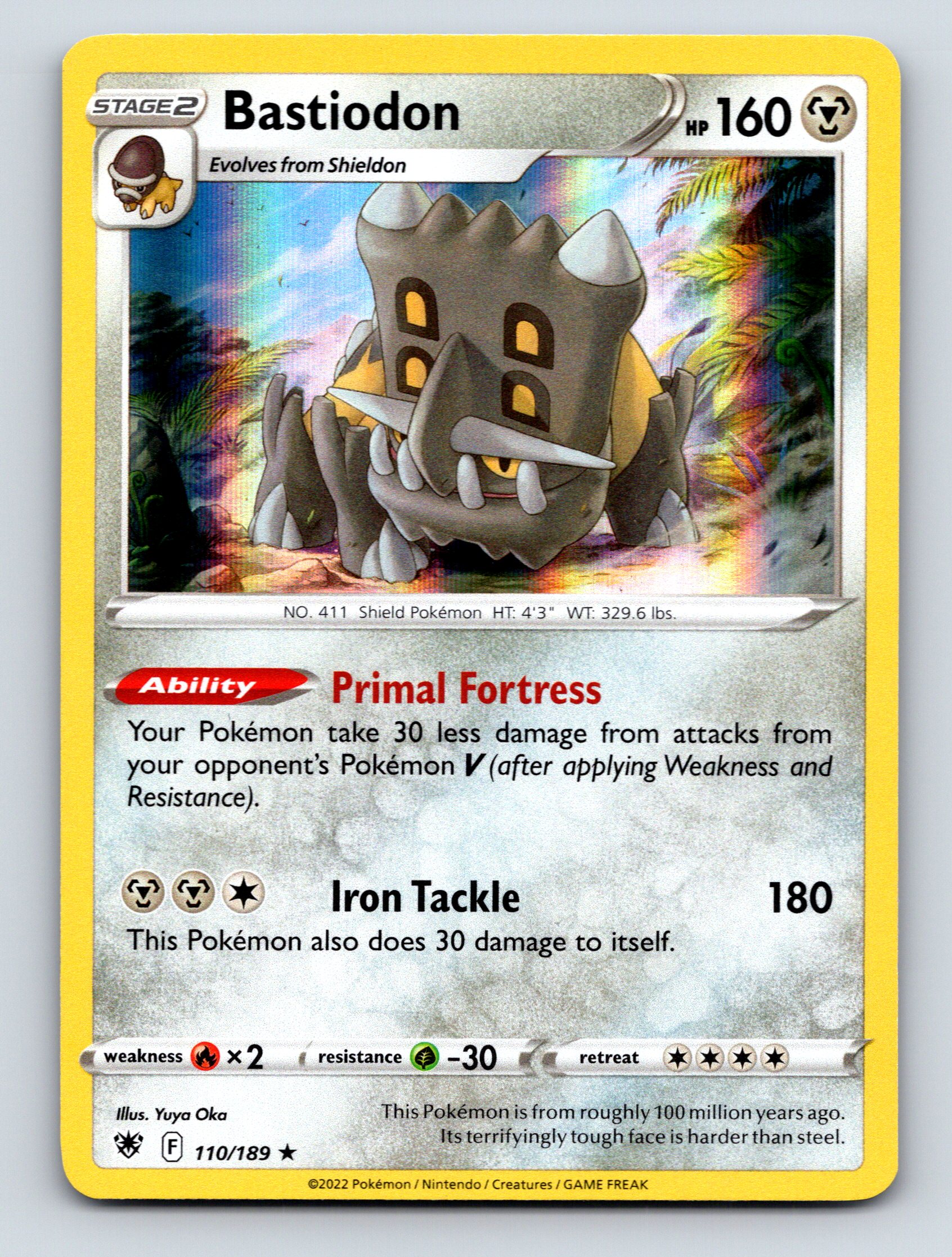 Stage 2 Bastiodon HP 160 Primal Fortress Iron Tackle Colorful Pokémon ...