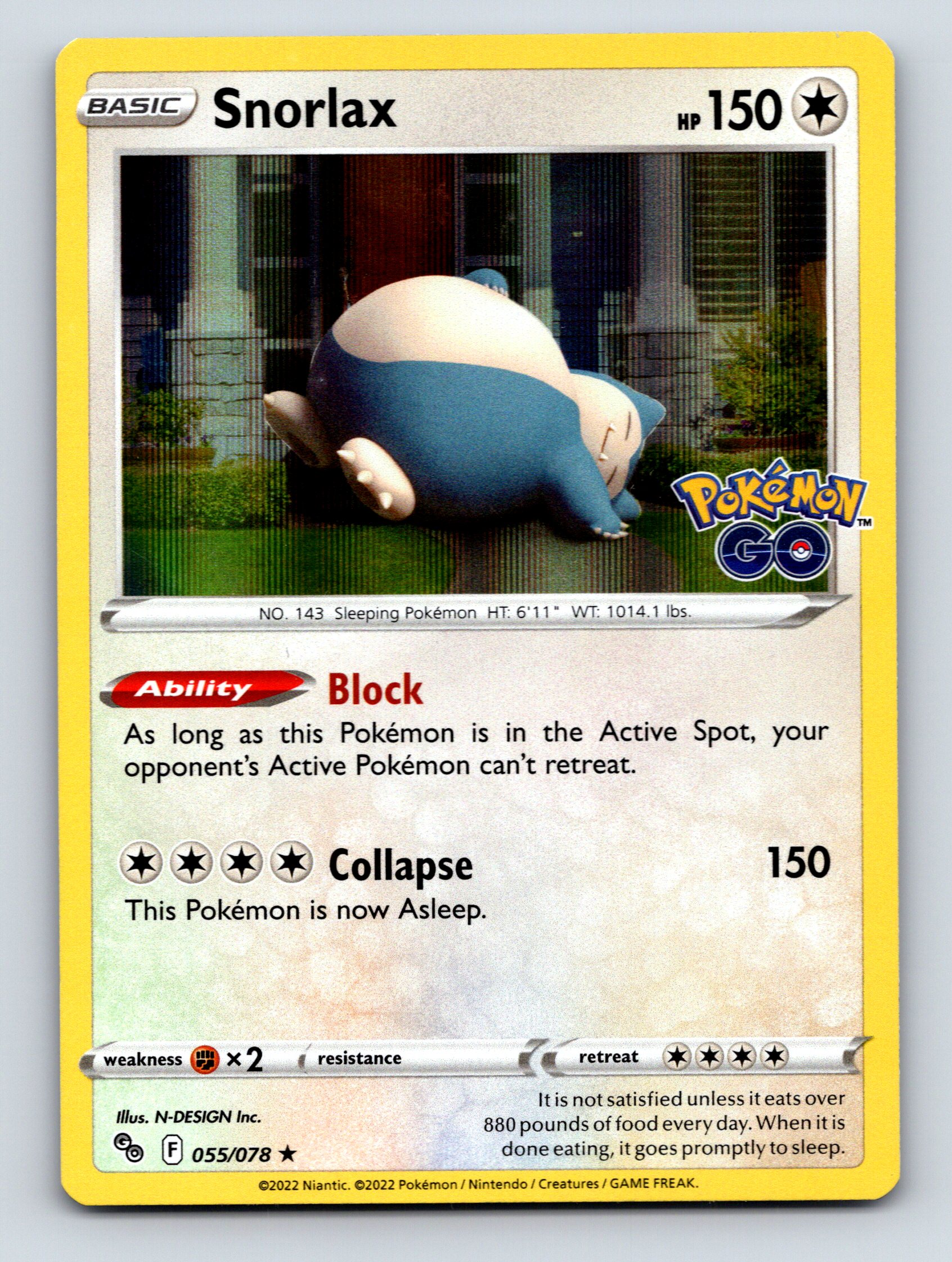 Basic Snorlax HP 150 Collapse Attack Rarity White Pokémon Color | eBay