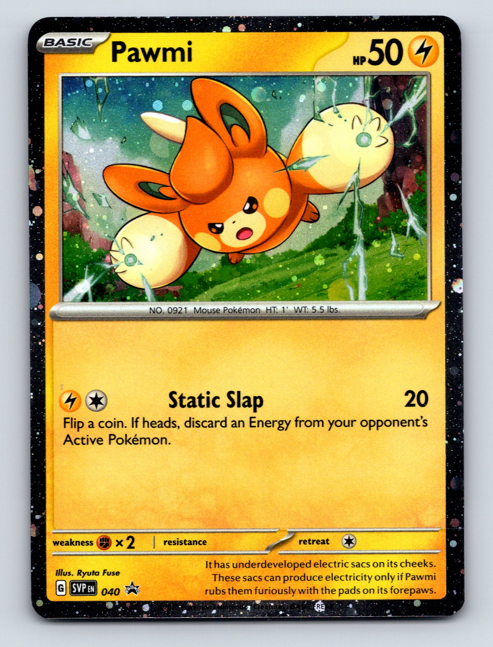 Basic Pawmi HP 50 Static Slap Attack Rarity Yellow Pokémon Card | eBay