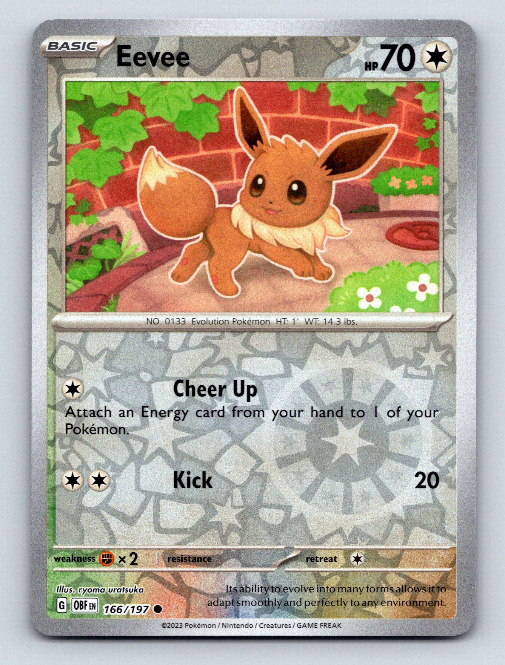 Basic Eevee HP 70 Cheer Up Kick Rarity Colorless Cute Pokémon | eBay