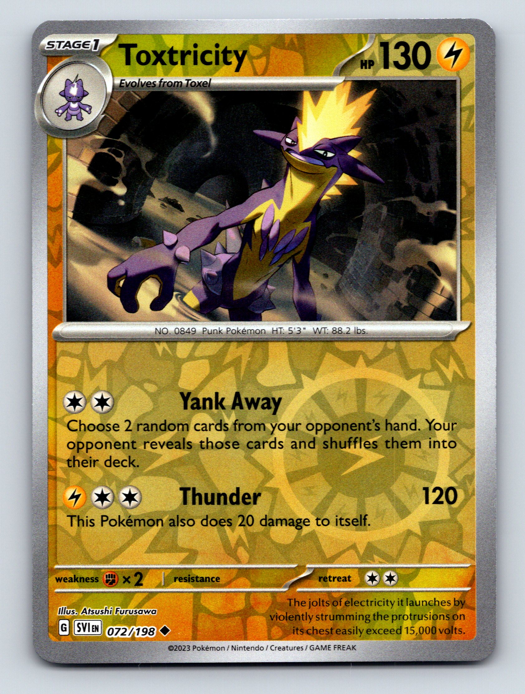 Stage 1 Toxtricity HP 130 Thunder Attack Rarity Yellow Pokémon Card | eBay