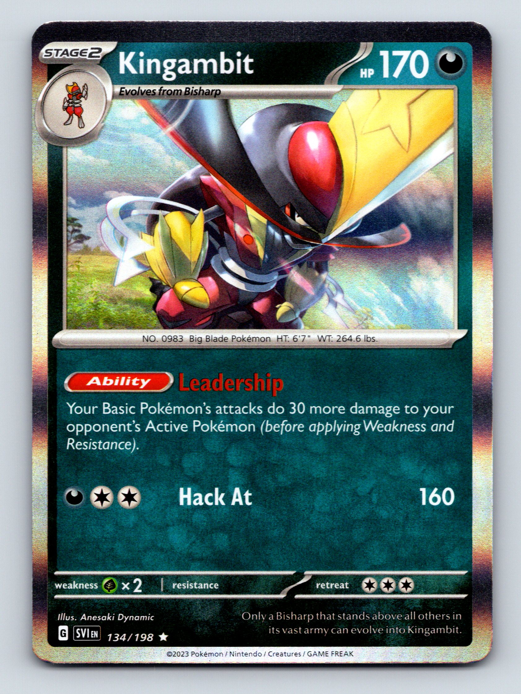 Stage 2 Kingambit HP 170 Leadership Ability Hack At Attack Pokémon Card ...