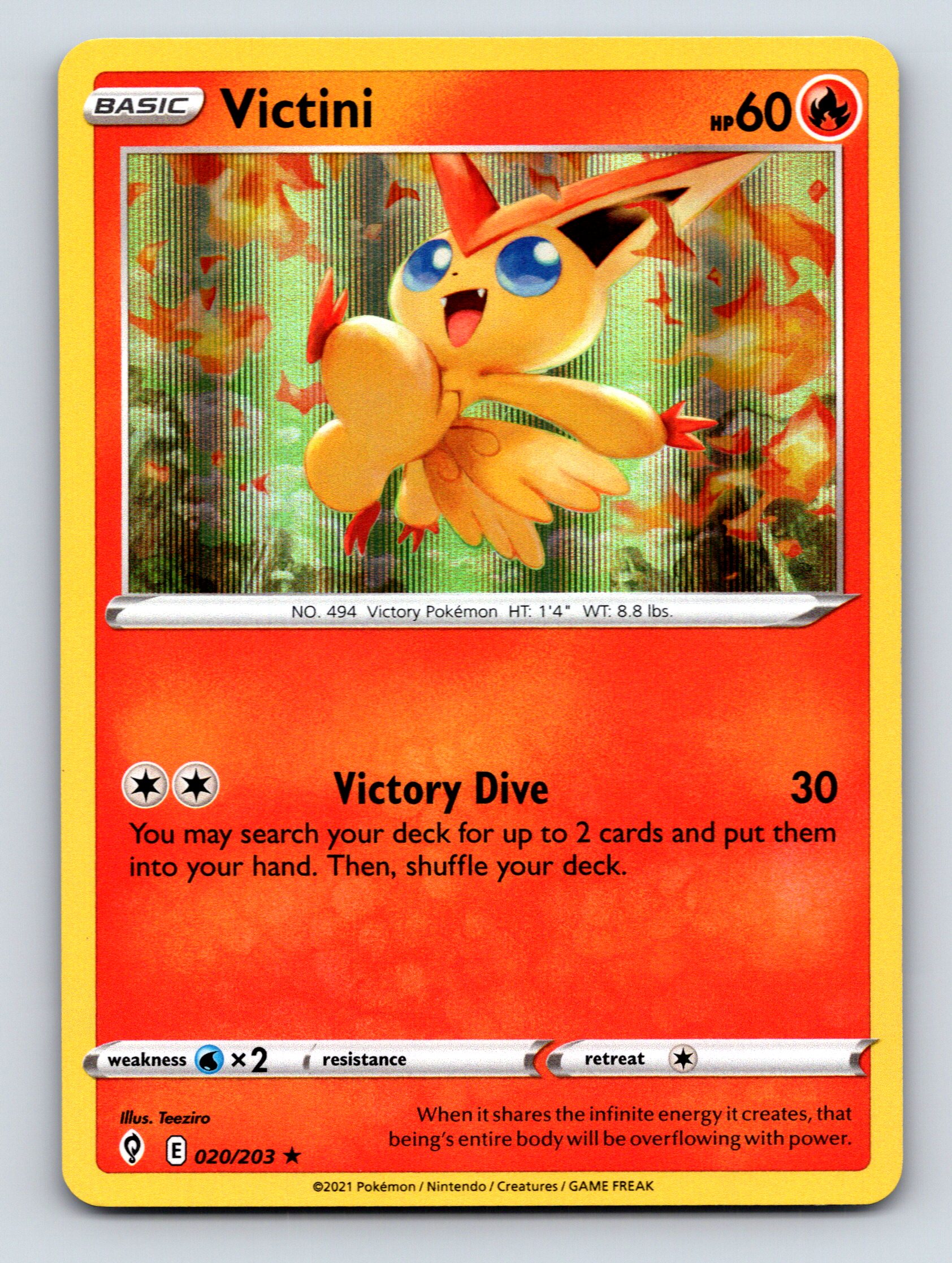 Basic Victini HP 60 Victory Dive Attack Star Green Pokémon Card | eBay