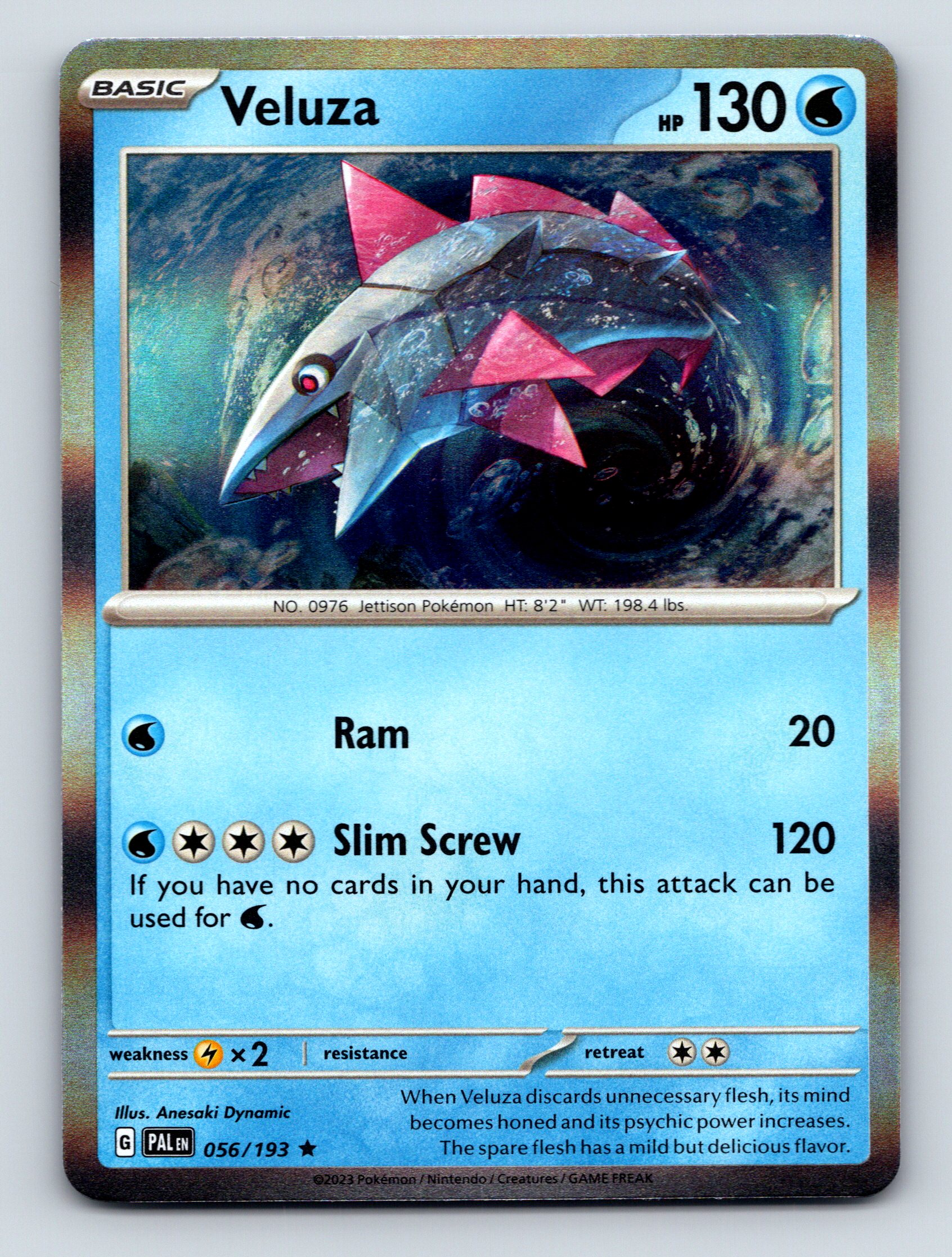 Basic Veluza HP 130 Ram And Slim Screw Attack Rarity Blue Pokémon Card ...