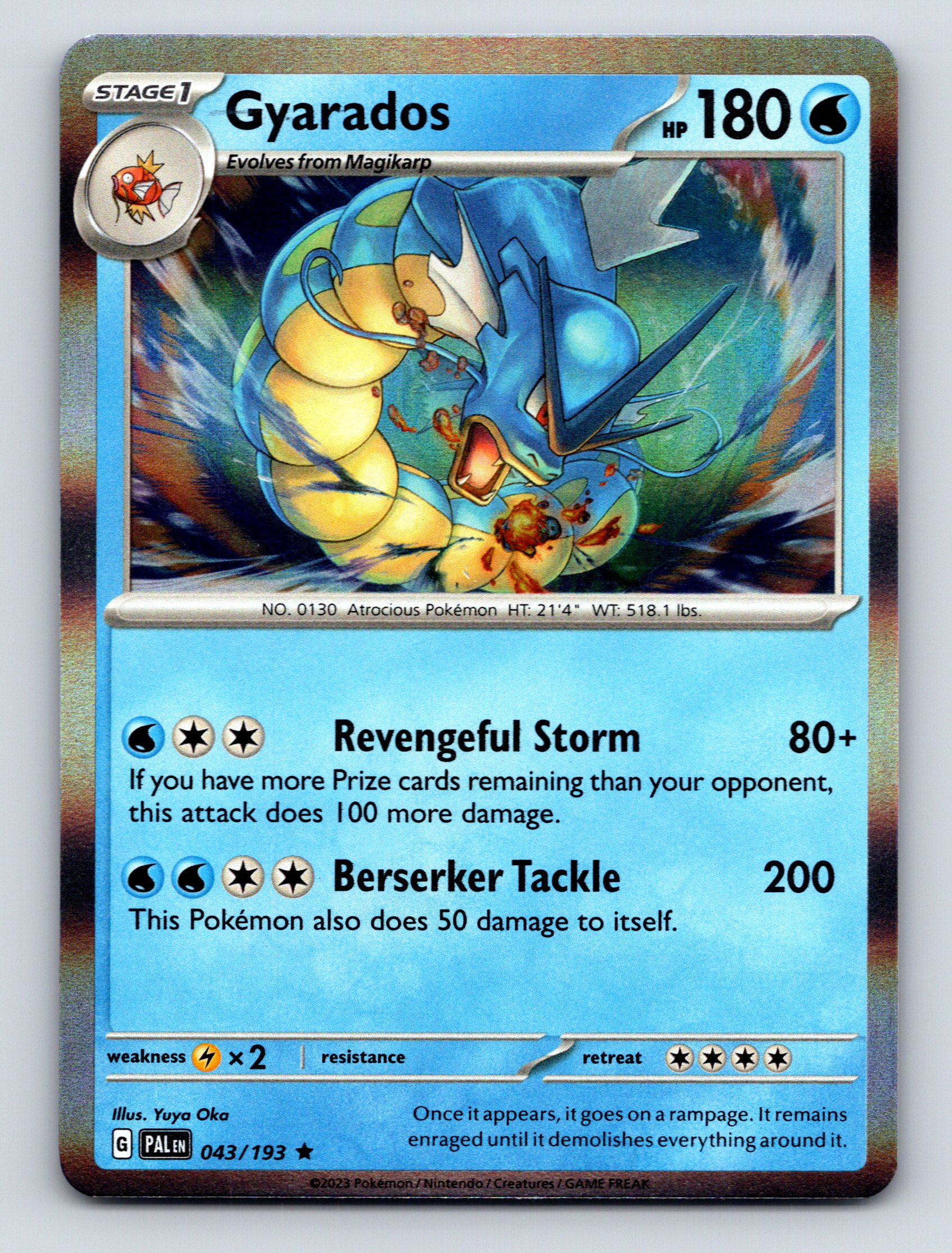 Stage 1 Gyarados HP 180 Revengeful Storm Attack Rare Blue Pokémon | eBay
