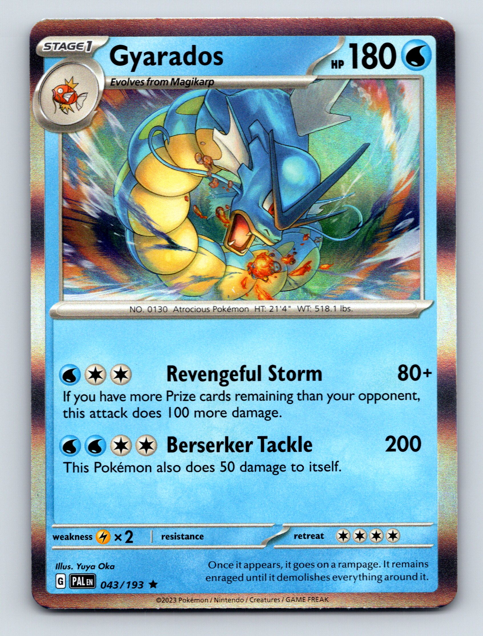 Stage 1 Gyarados HP 180 Revengeful Storm Attack Blue Pokémon Card | eBay