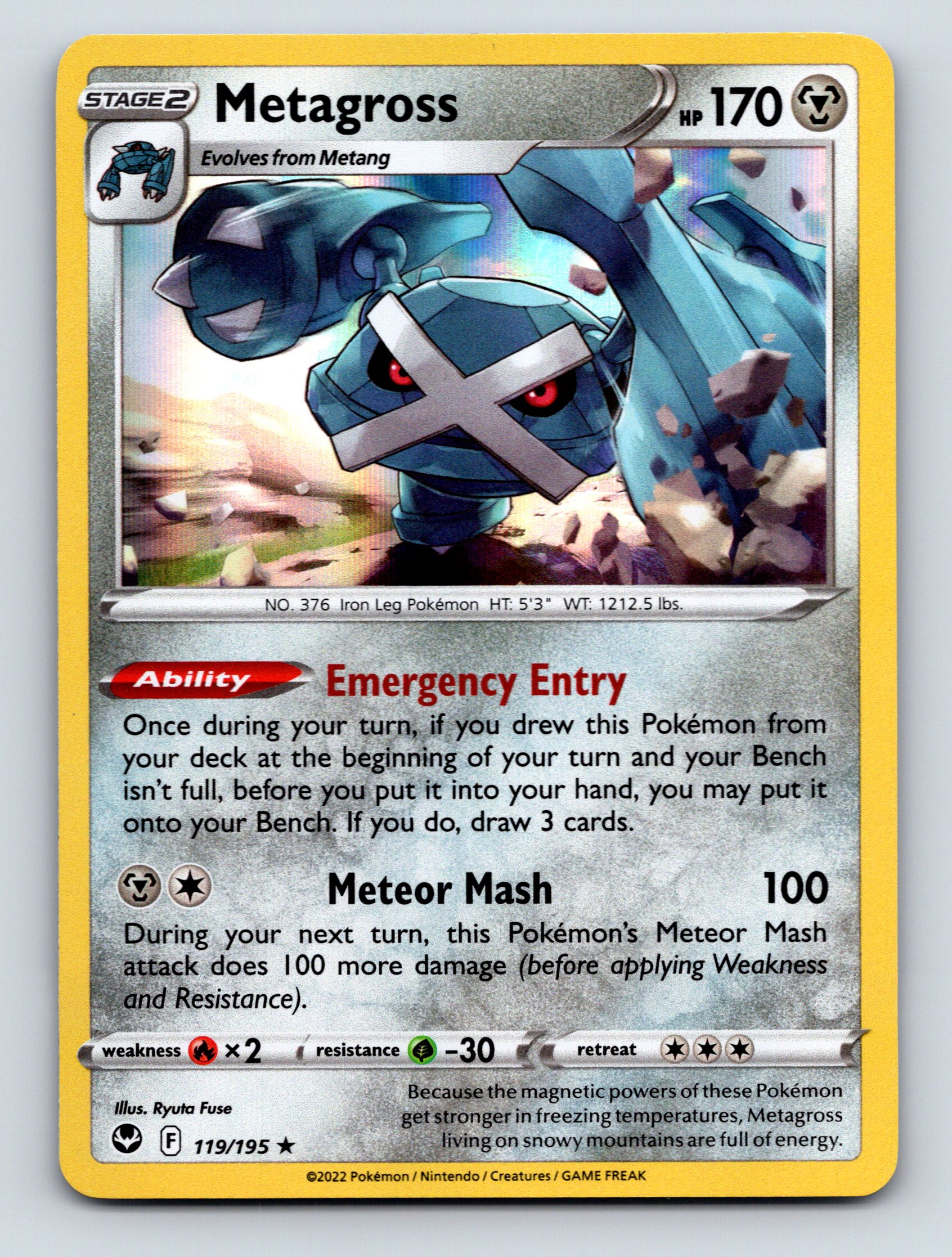 Stage 2 Metagross HP 170 Meteor Mash Attack Blue Pokémon Card | eBay
