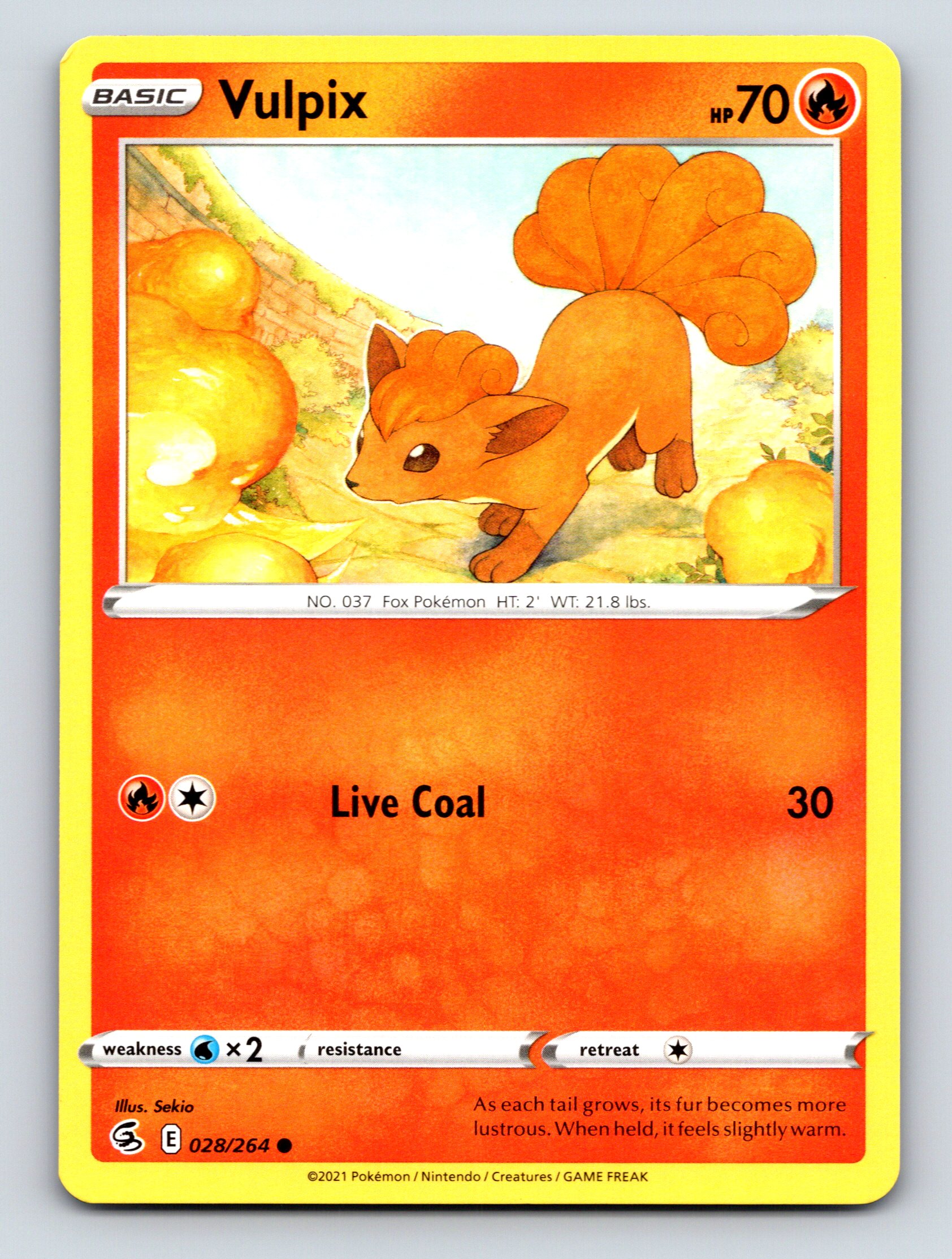 Basic Vulpix HP 70 Live Coal Attack Rarity Orange Colorful Pokémon | eBay