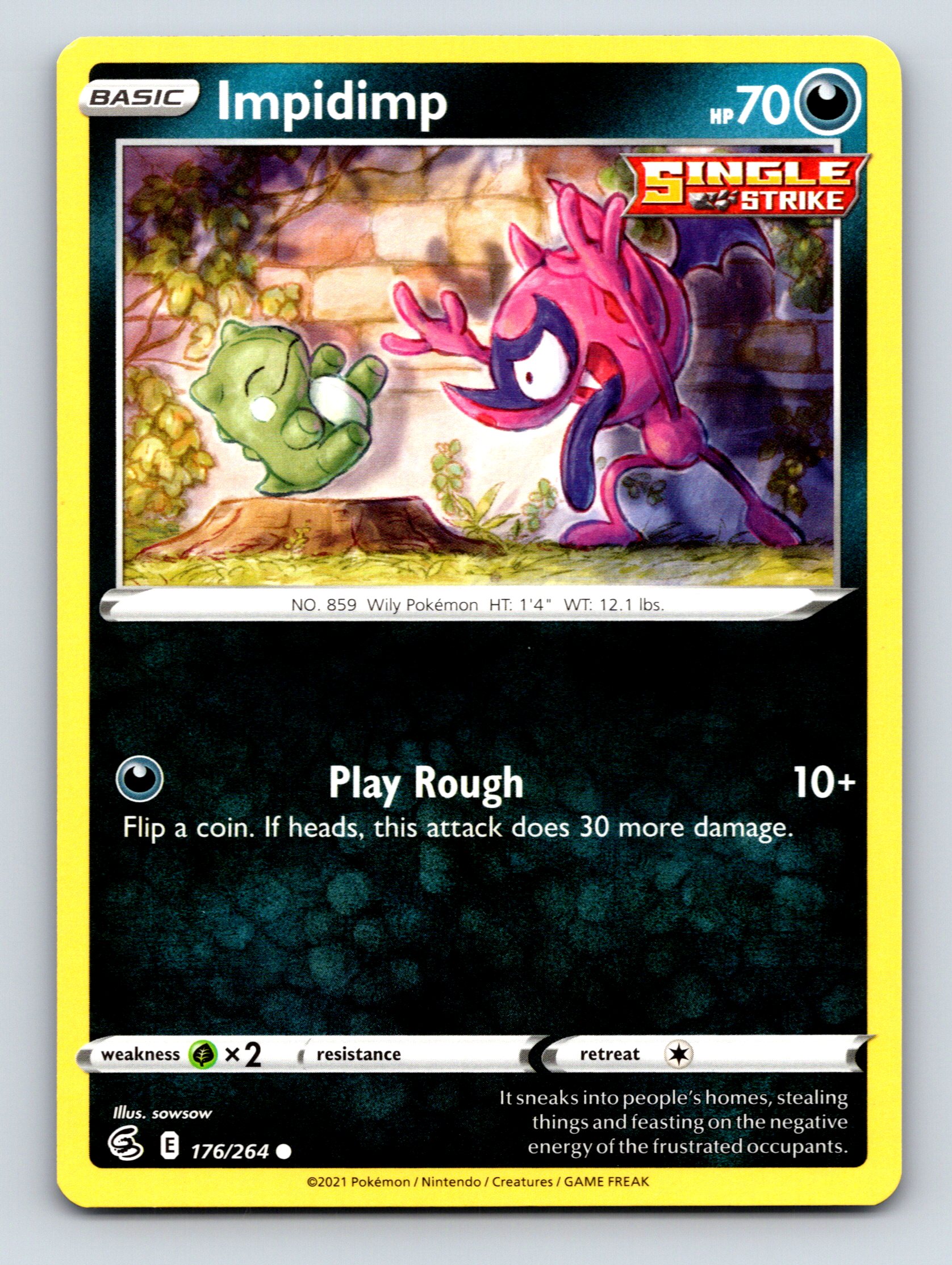 Basic Impidimp HP 70 Single Strike Wily Play Rough Darkness Pokémon ...