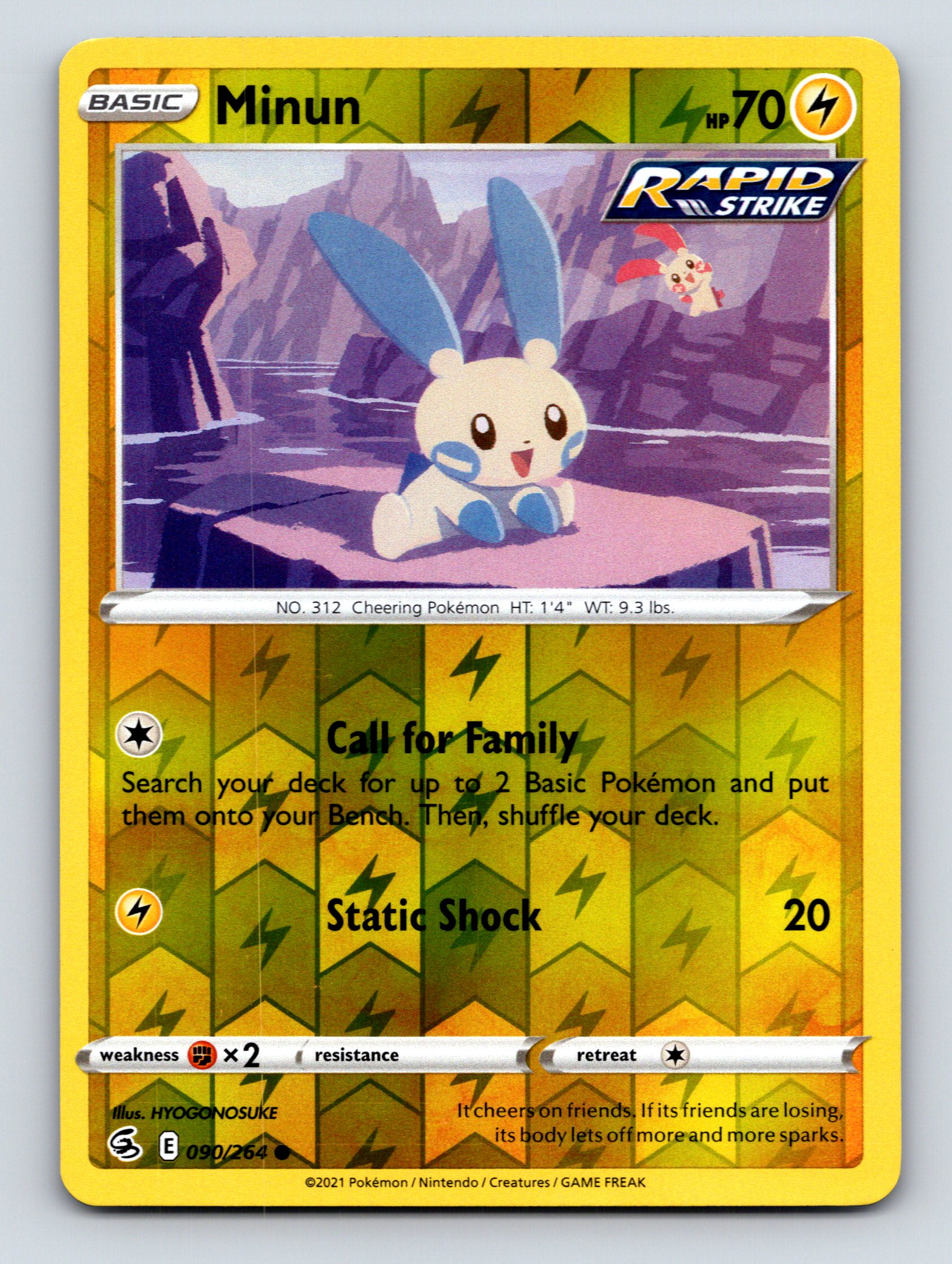 Basic Minun HP 70 Static Shock Attack Rarity Yellow Vibrant Pokémon | eBay