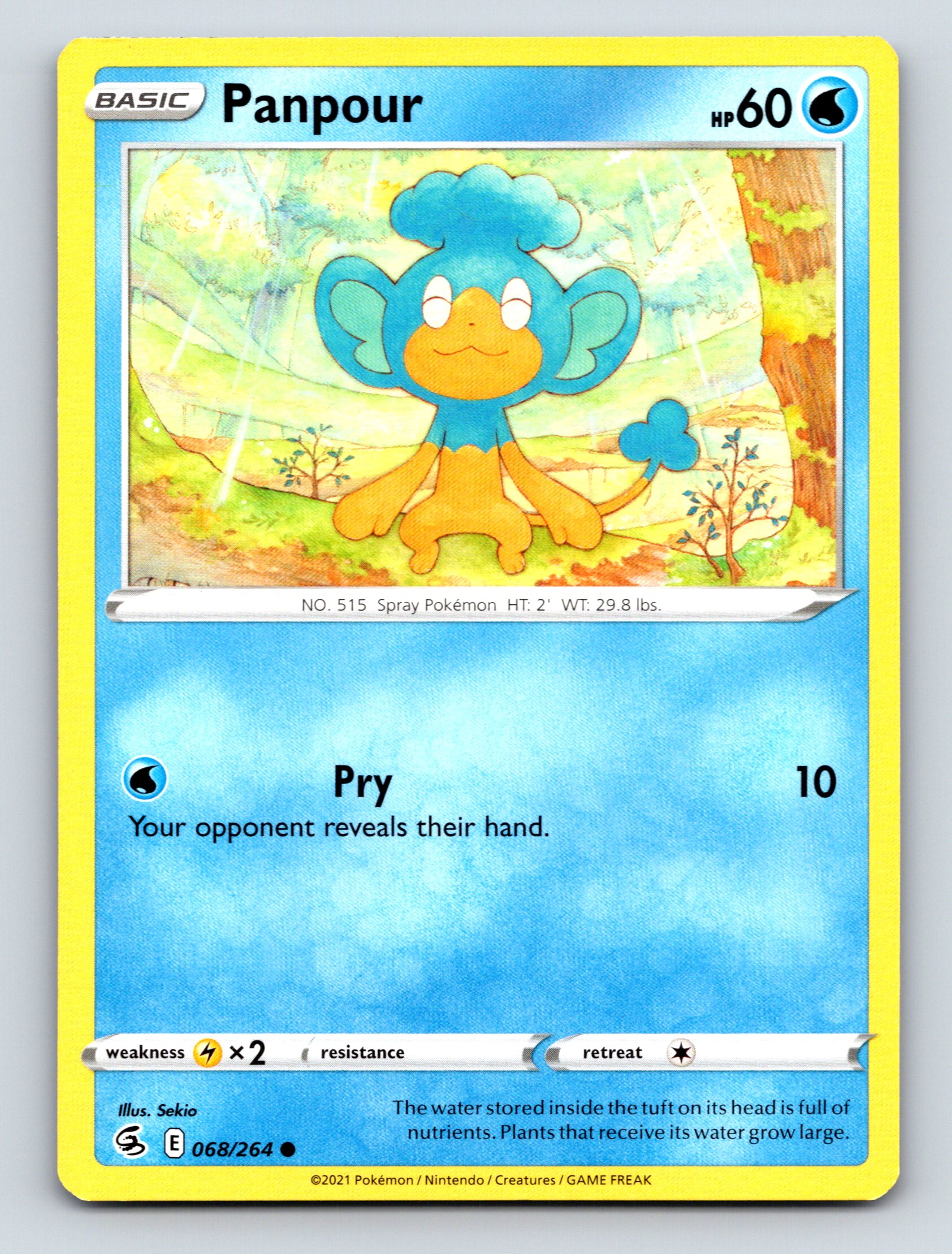 Basic Panpour HP 60 Pry Attack Rarity Blue Vibrant Pokémon Scene | eBay