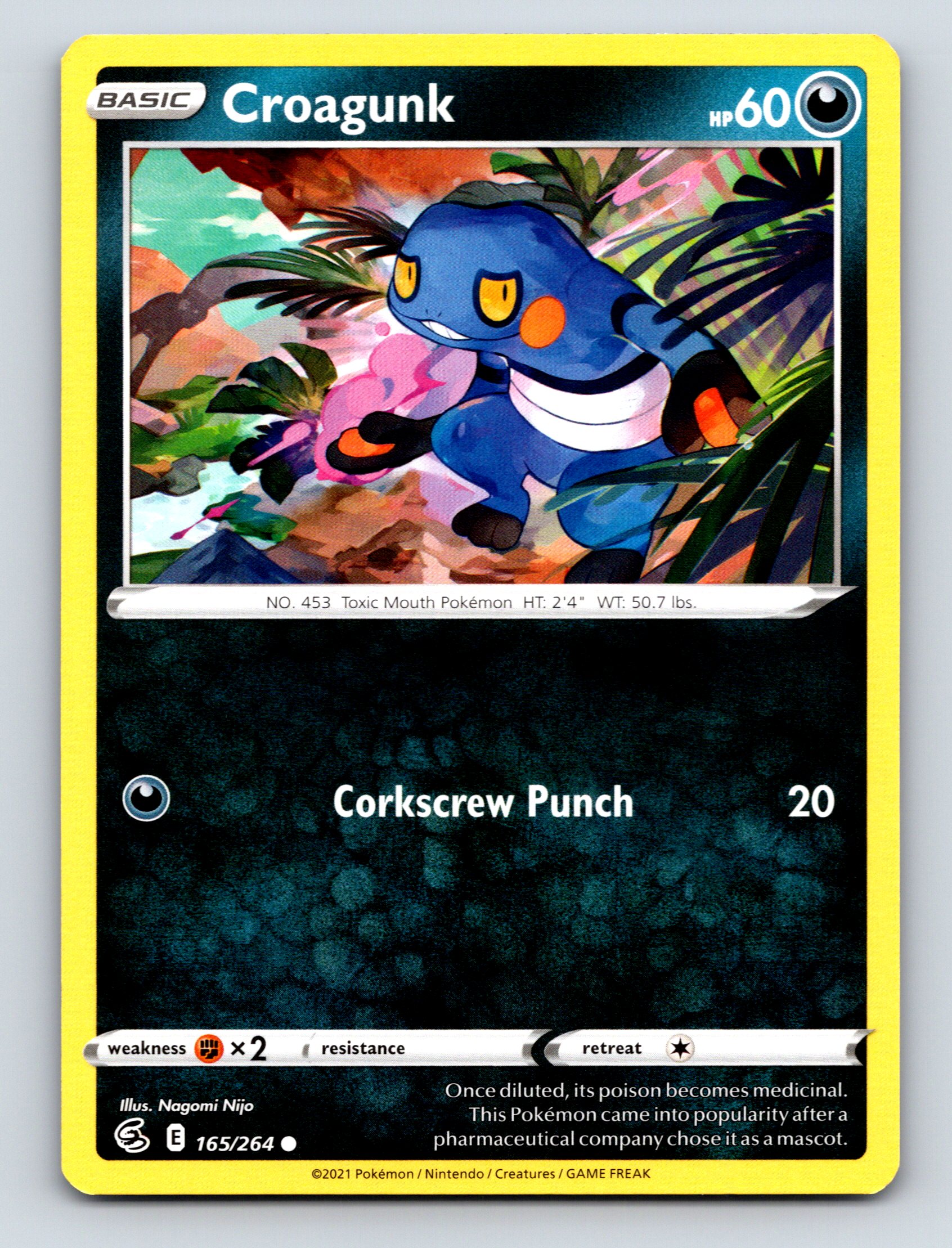 Basic Croagunk HP 60 Corkscrew Punch Attack Rarity Dark Blue Pokémon | eBay