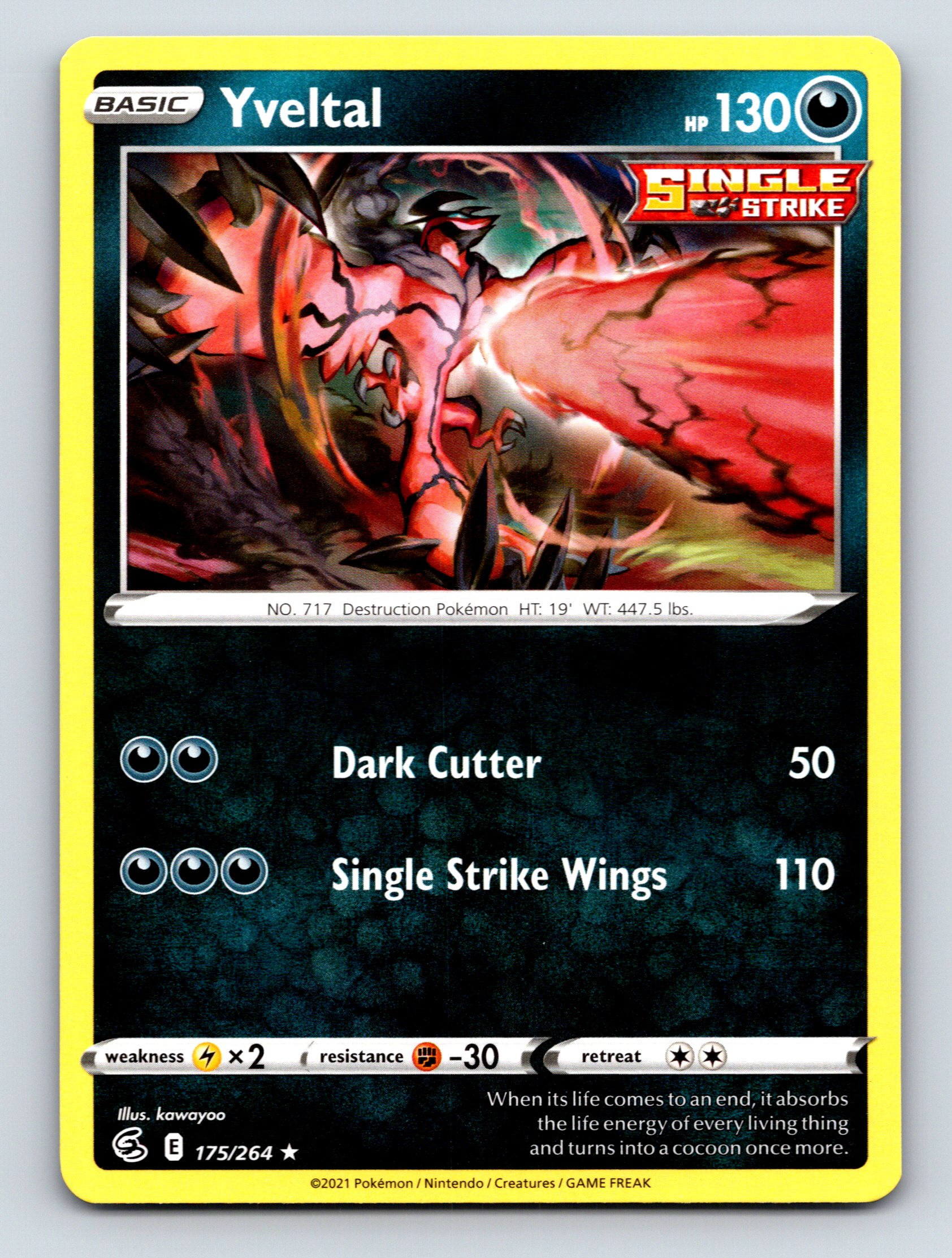 Basic Yveltal HP 130 Single Strike Power Rarity Dark Black Pokémon | eBay