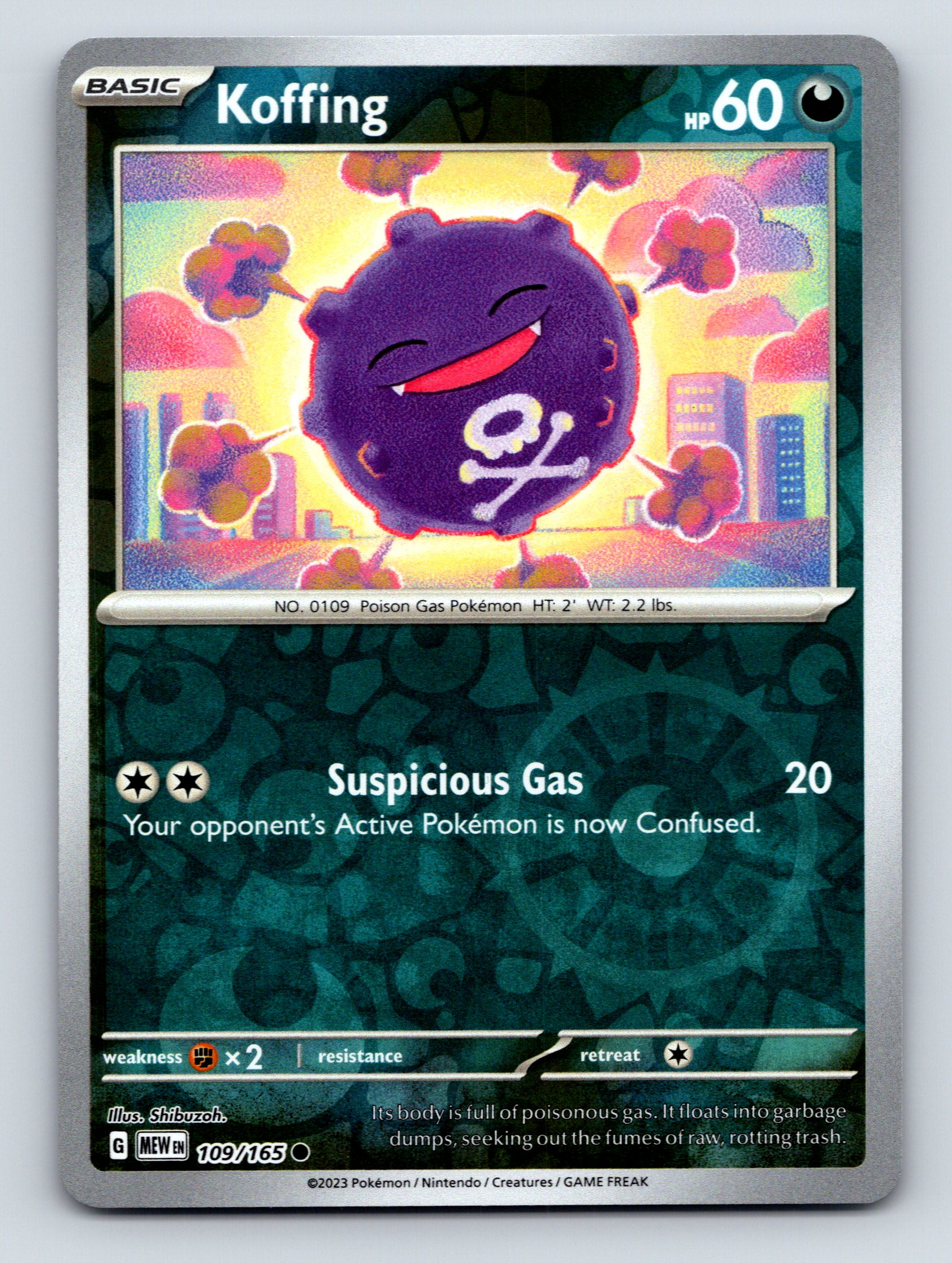 Basic Koffing HP 60 Suspicious Gas Attack Poison Gas Pokémon Dark | eBay
