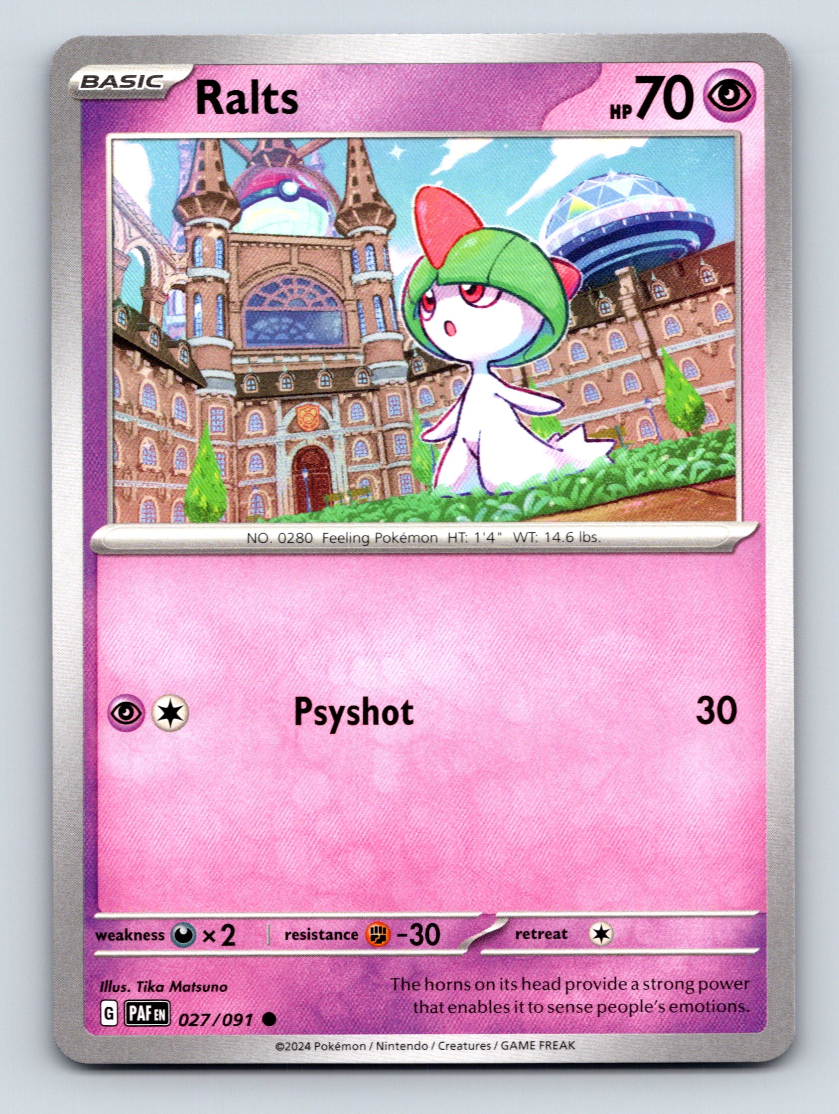Basic Ralts HP 70 Psyshot Attack Rarity Pink Vibrant Pokémon Card | eBay