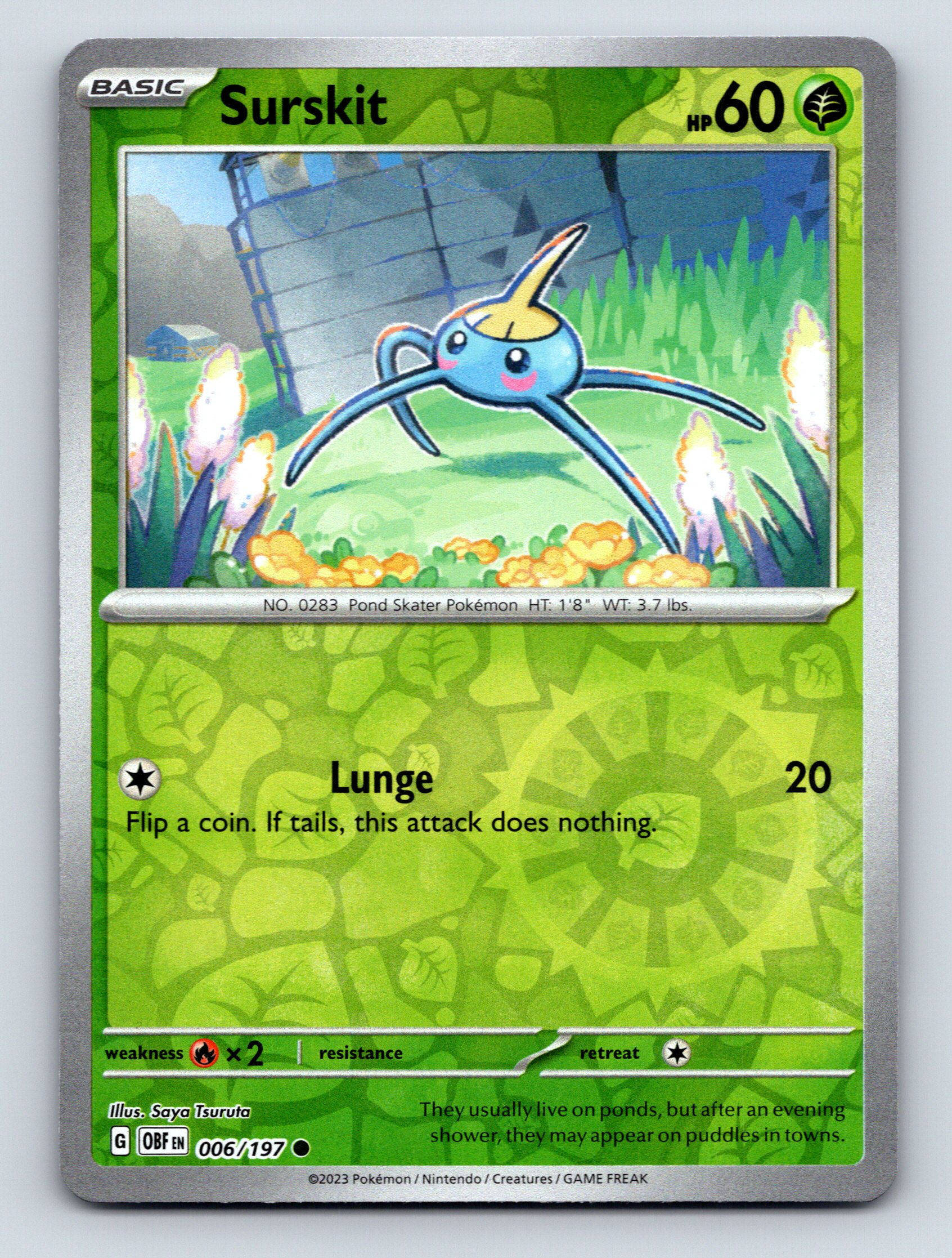 Basic Surskit HP 60 Lunge Attack Rarity Green Colorful Pokémon Card | eBay