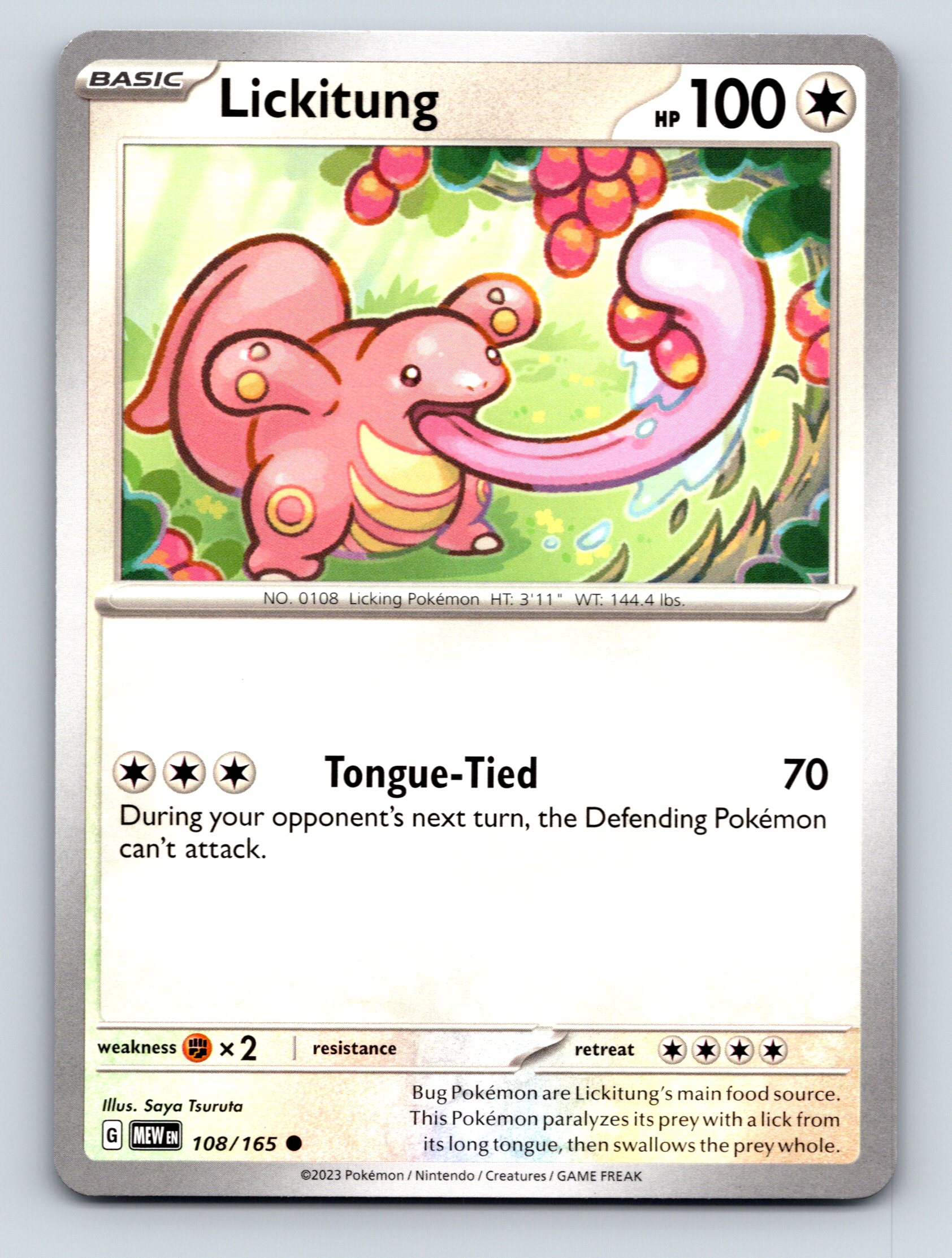 Basic Lickitung HP 100 TongueTied Attack Rarity Star Colorful Pokémon ...
