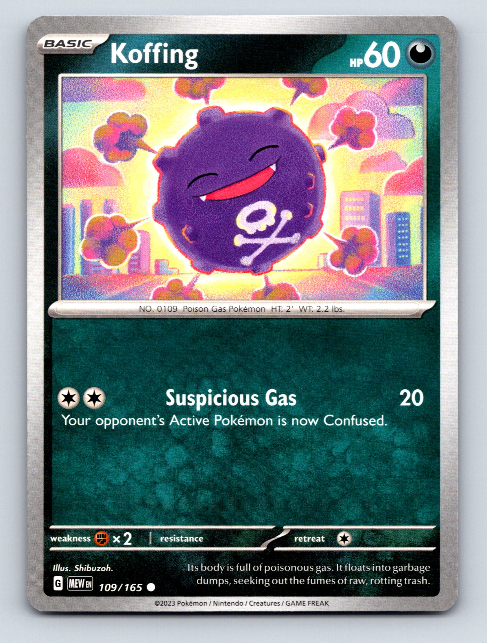 Basic Koffing HP 60 Suspicious Gas Attack Rarity Purple Smoky Pokémon ...