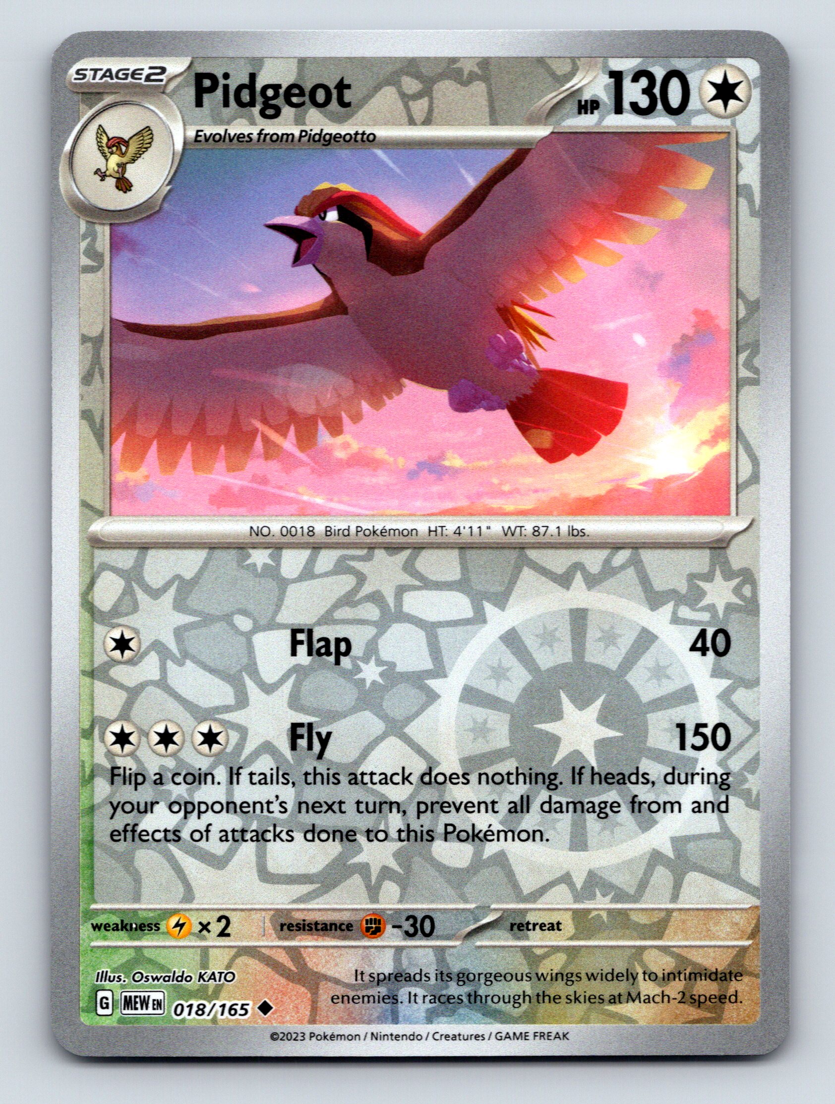 Stage 2 Pidgeot HP 130 Fly Attack Rare Vibrant Bird Pokémon Card | eBay