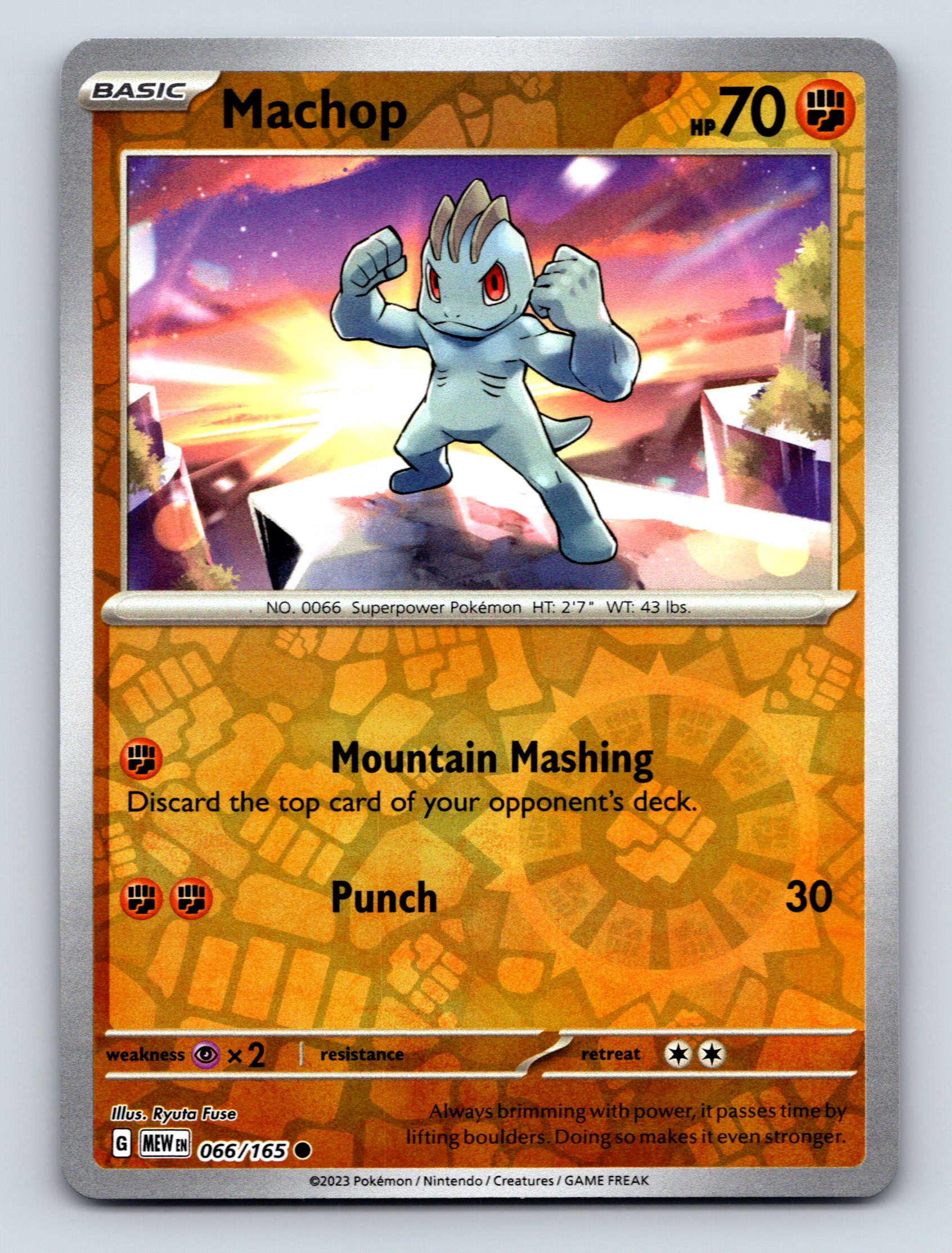 Basic Machop HP 70 Mountain Mashing Attack Card Orange Scenic Pokémon ...