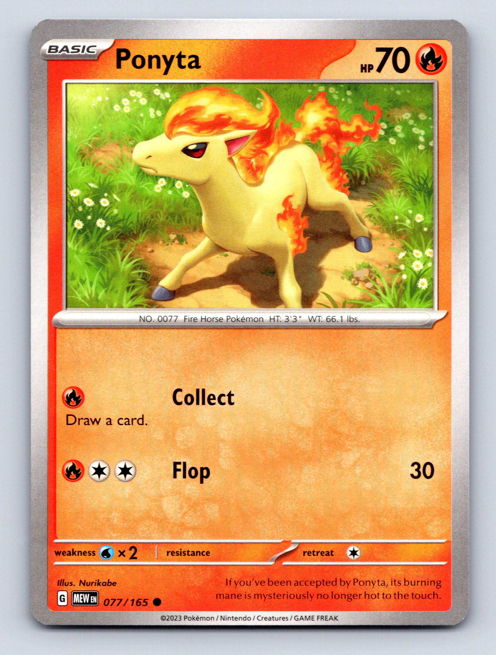 Basic Ponyta HP 70 Collect Flop Attack Rarity Orange Fiery Pokémon | eBay