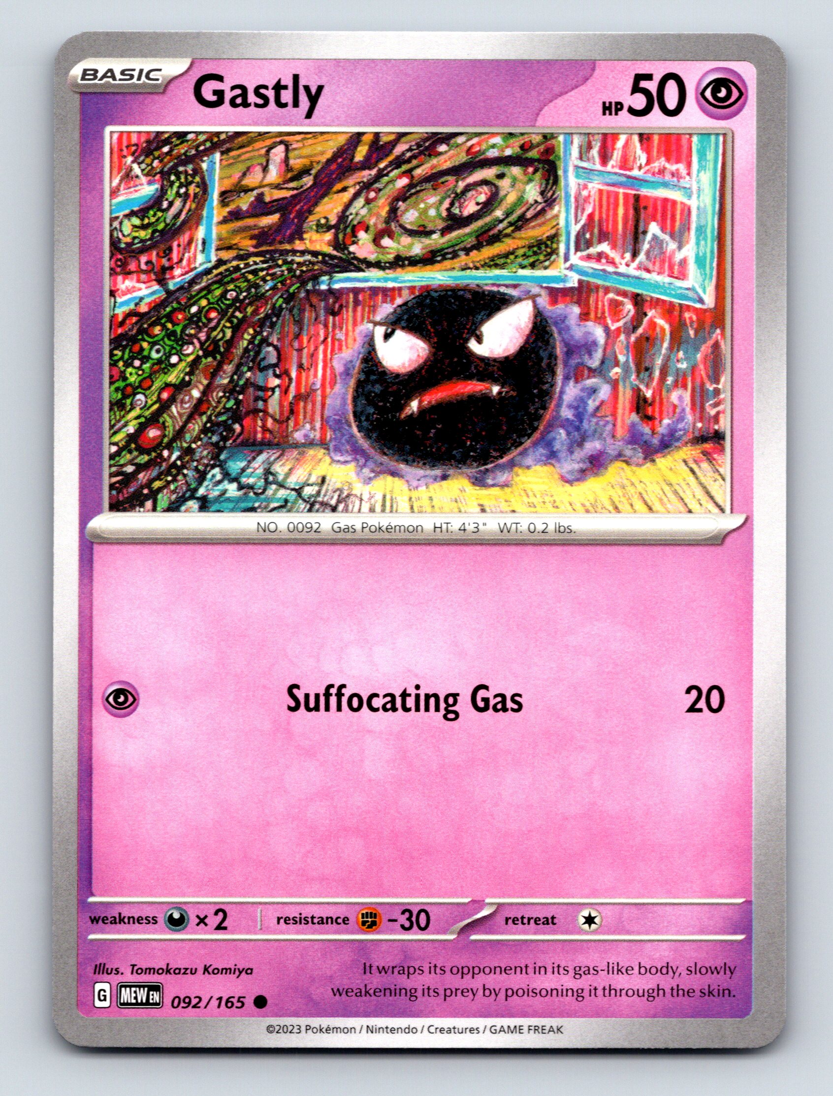 Basic Gastly HP 50 Suffocating Gas Attack Purple Vibrant Pokémon Card ...