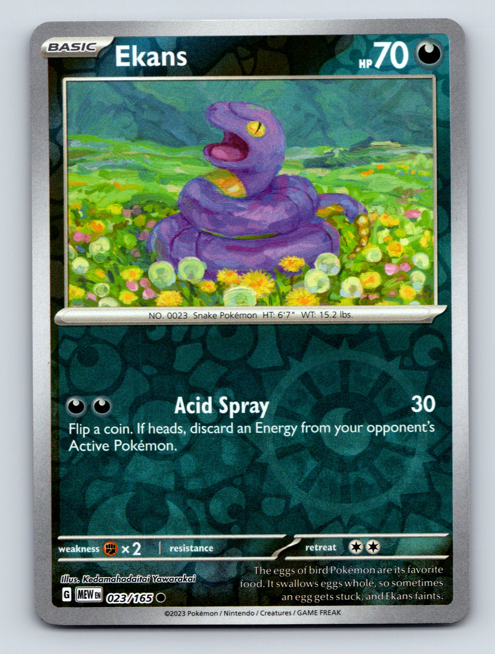 Basic Ekans HP 70 Acid Spray Attack Rarity Dark Green Vibrant Pokémon ...