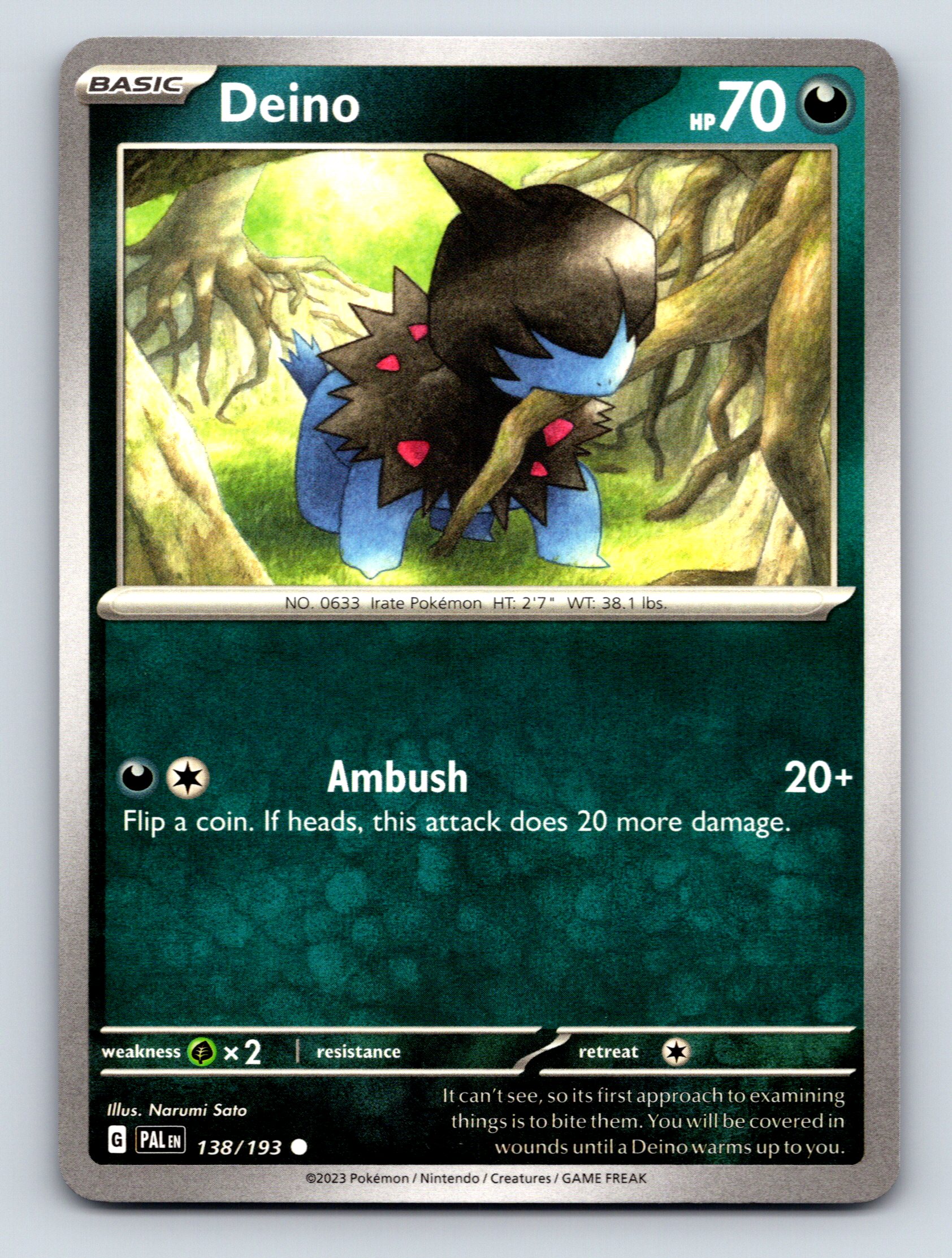 Basic Deino HP 70 Ambush Attack Rarity Dark Enigmatic Pokémon | eBay
