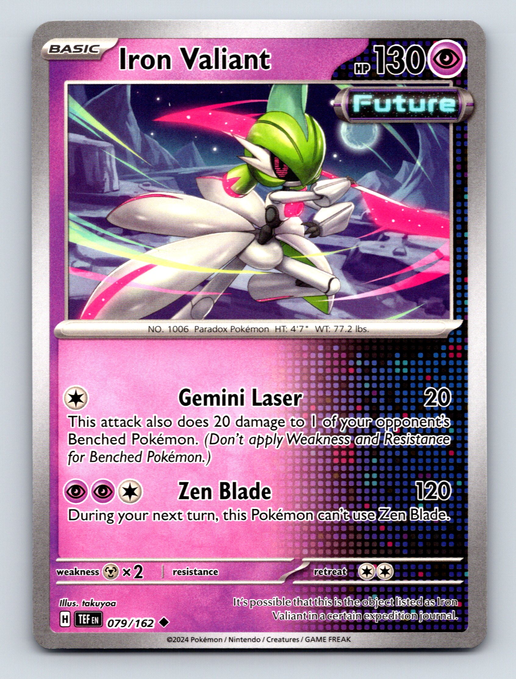 Basic Iron Valiant HP 130 Gemini Laser Zen Blade Purple Pokémon Future ...