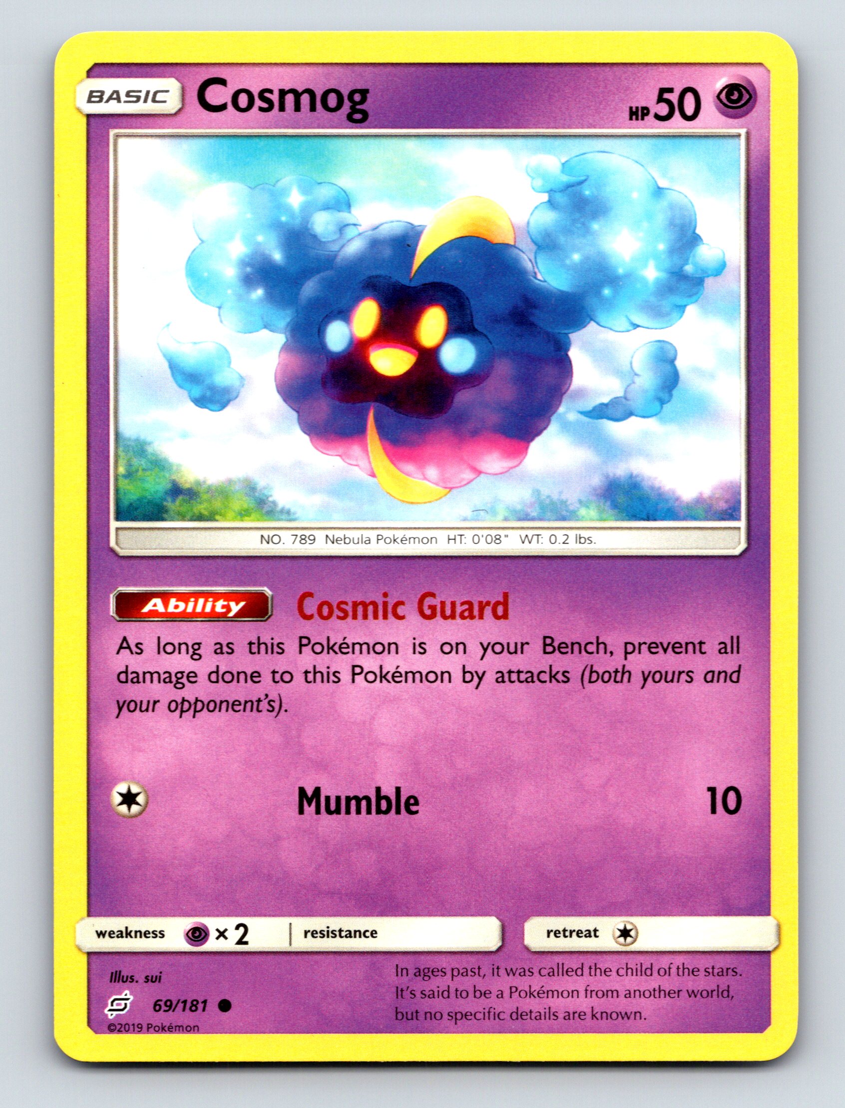 Basic Cosmog HP 50 Cosmic Guard Ability Psychic Nebula Pokémon | eBay