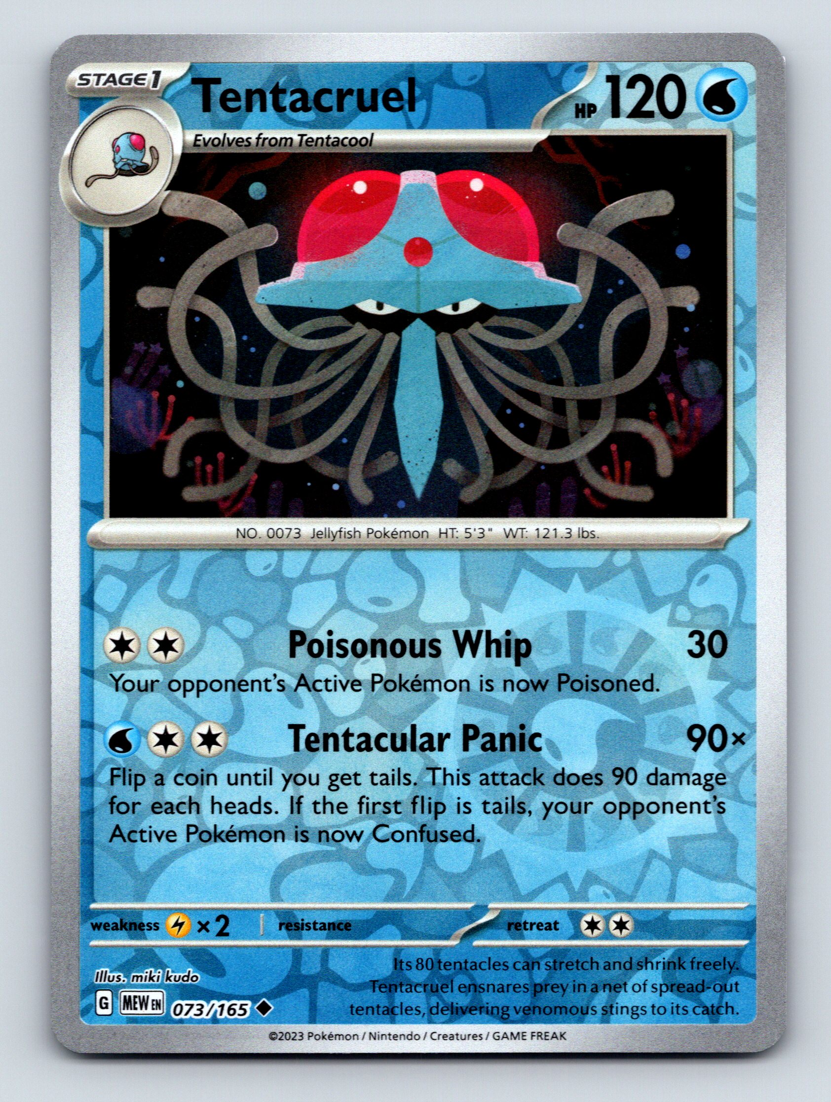 Stage 1 Tentacruel HP 120 Tentacular Panic Attack Rarity Blue Pokémon ...