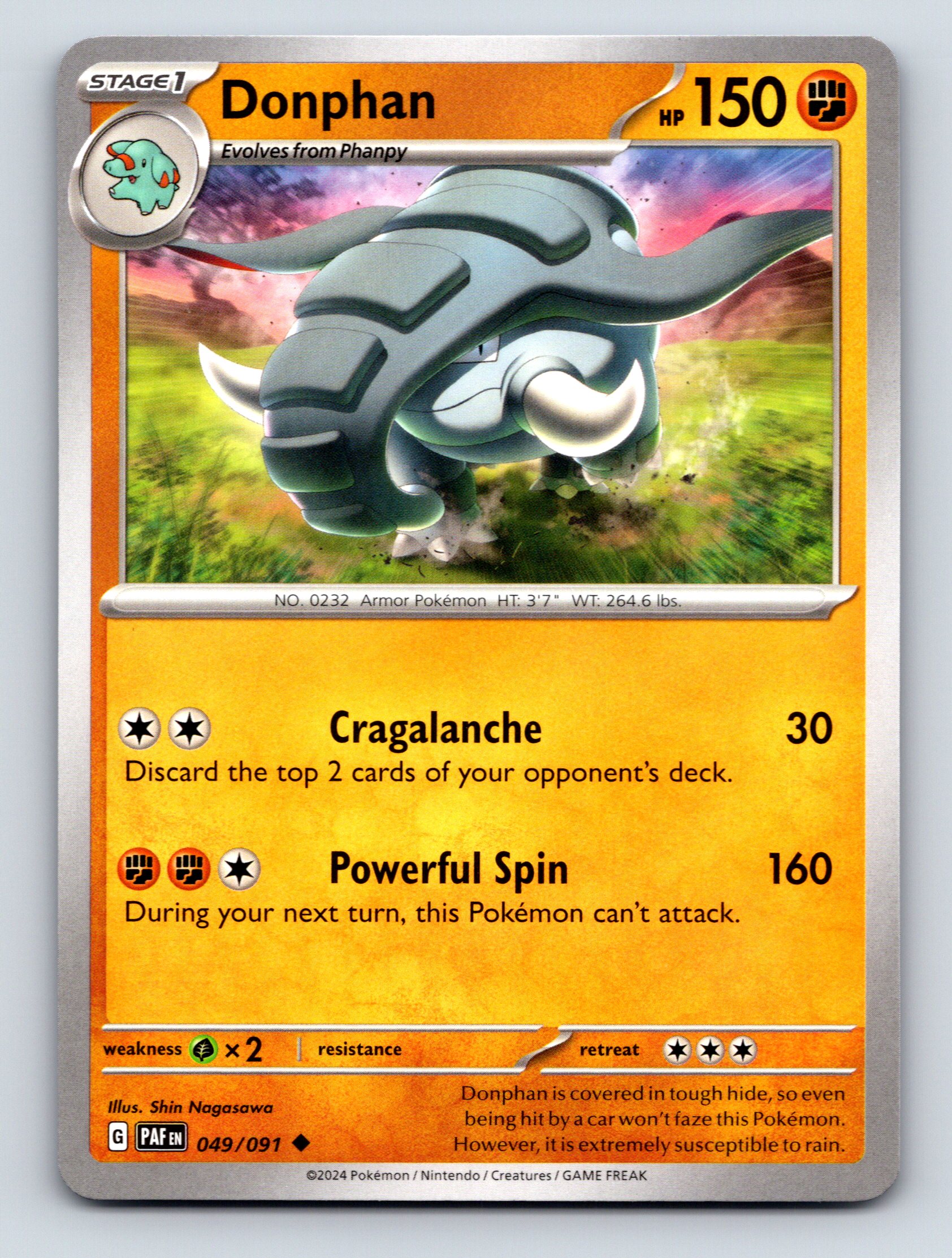 Stage 1 Donphan HP 150 Cragalanche Attack Rarity Orange Powerful ...