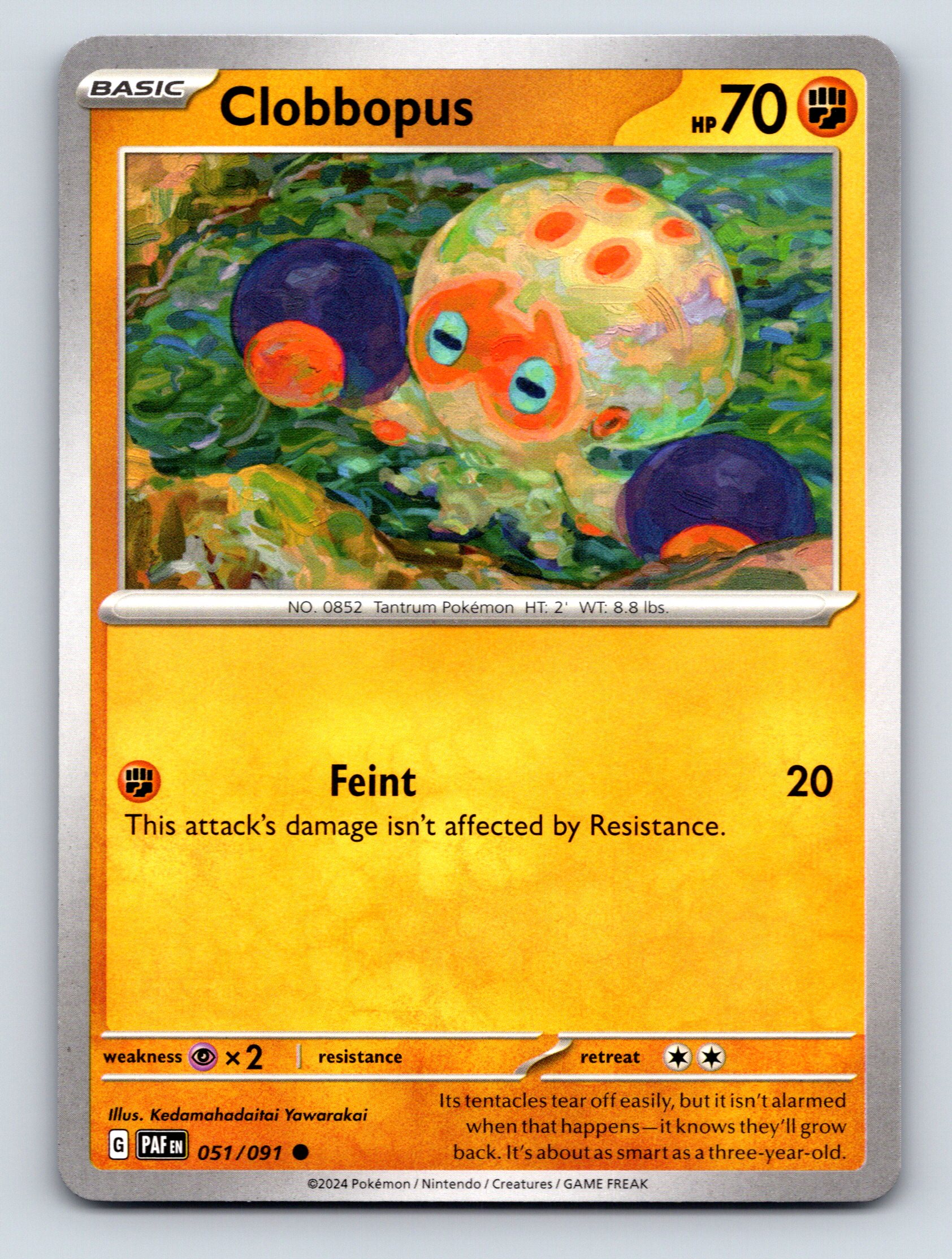 Basic Clobbopus HP 70 Feint Attack Tantrum Pokémon Orange Colorful | eBay