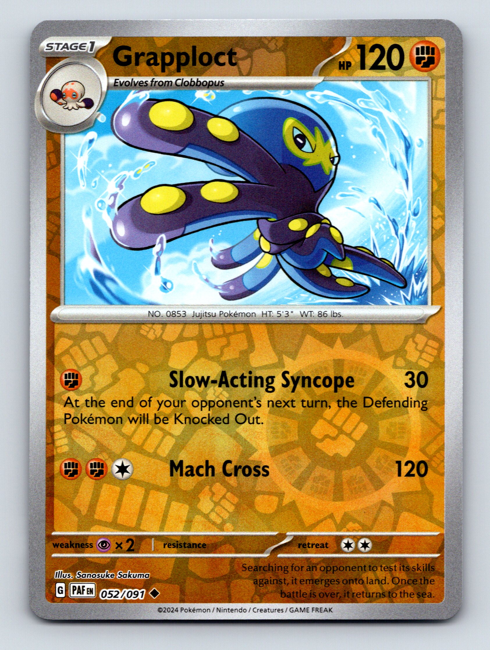 Stage 1 Grapploct HP 120 SlowActing Syncope Attack Fighting Pokémon | eBay
